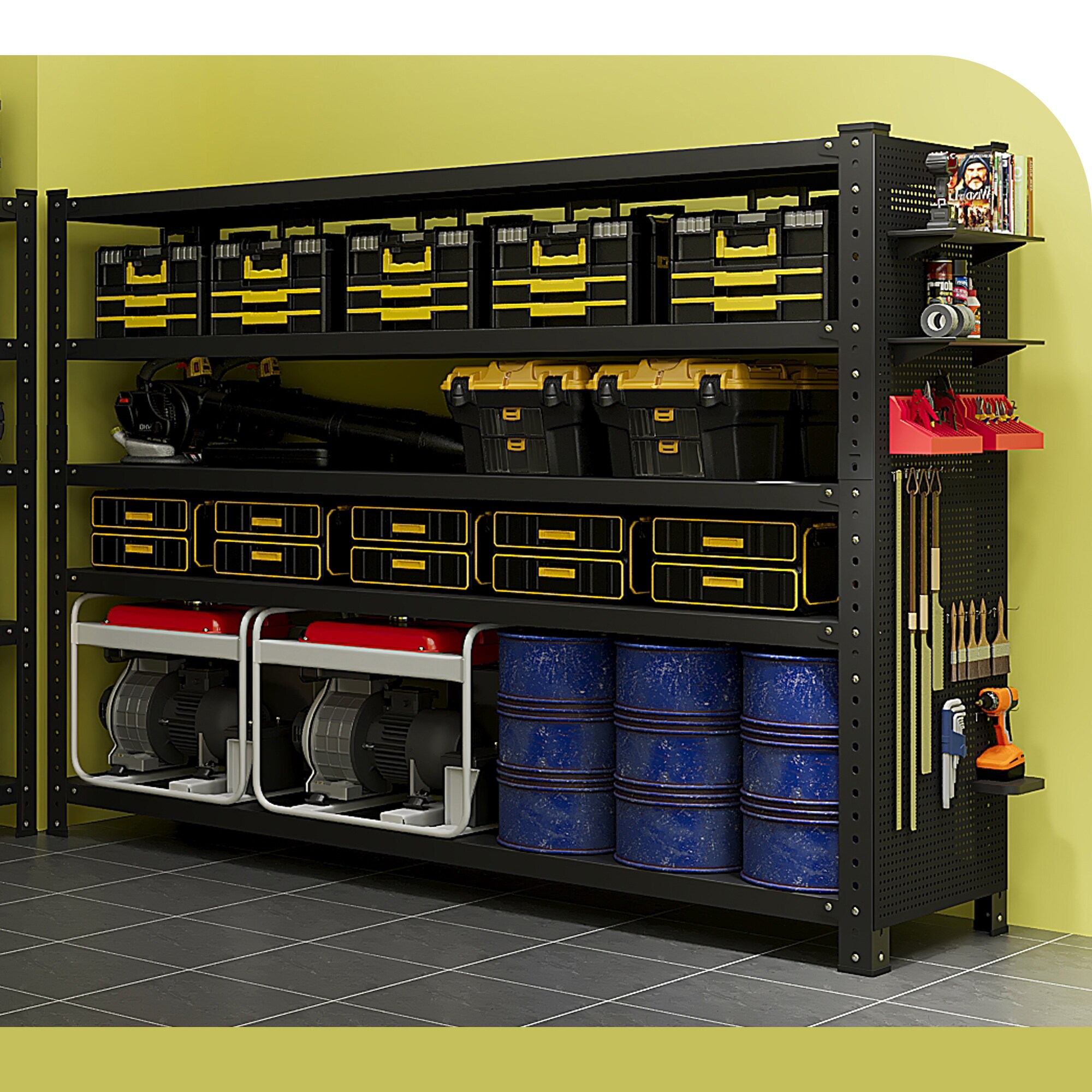 adjustable display rack, basement balcony storage rack Black ...