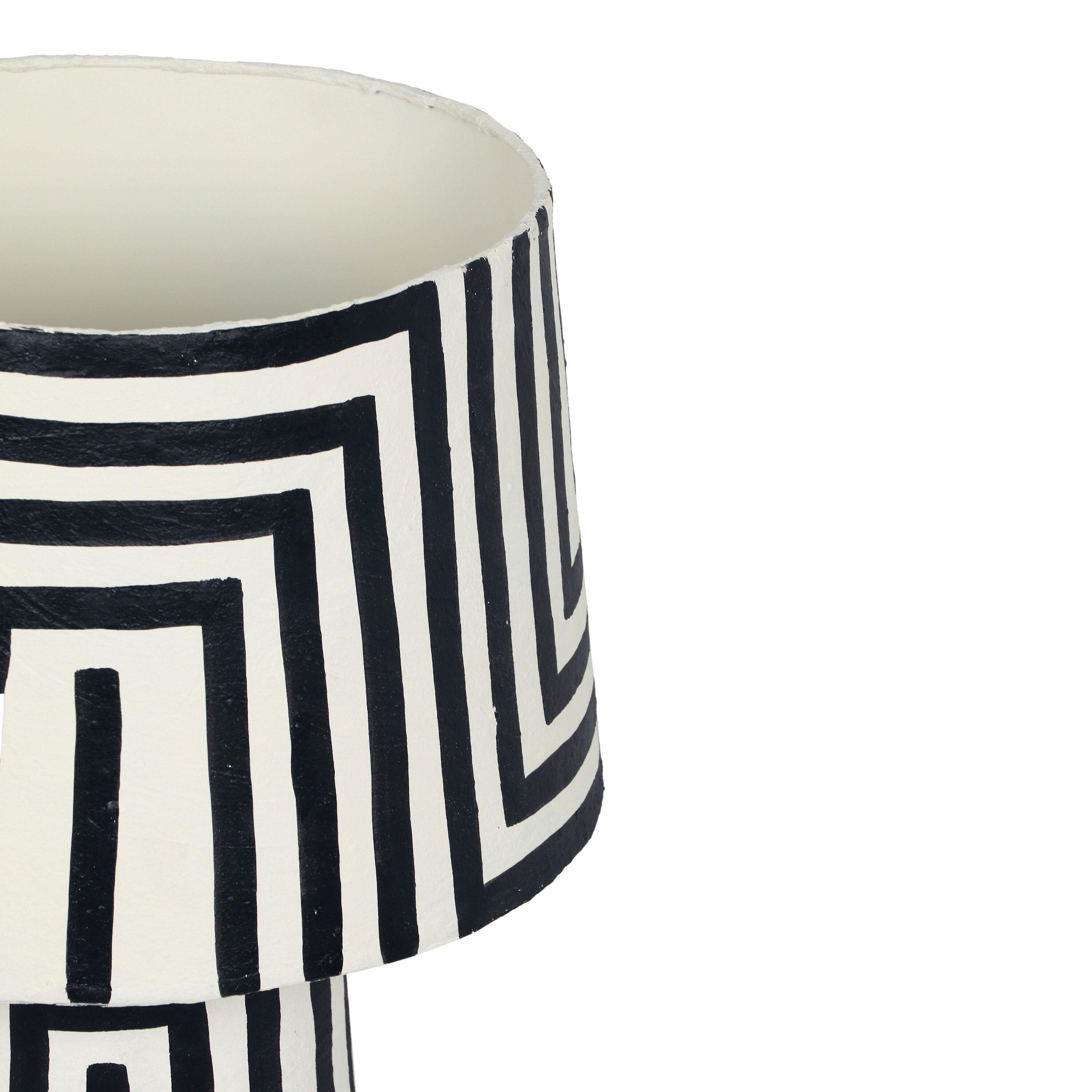 TOV Furniture Minori Black Striped Papier Mache Table Lamp in the Table ...
