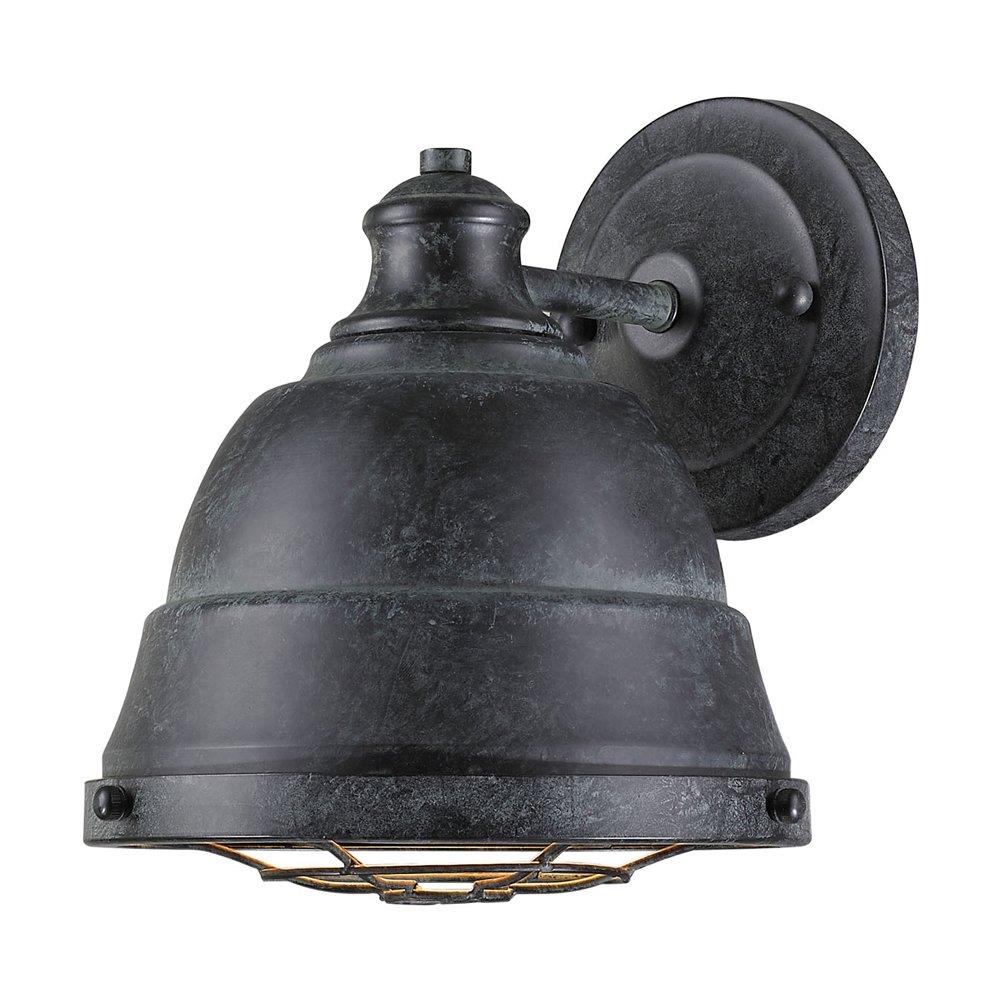 Golden Lighting Bartlett 9.25-in W 1-Light Distressed Black Rustic Wall ...