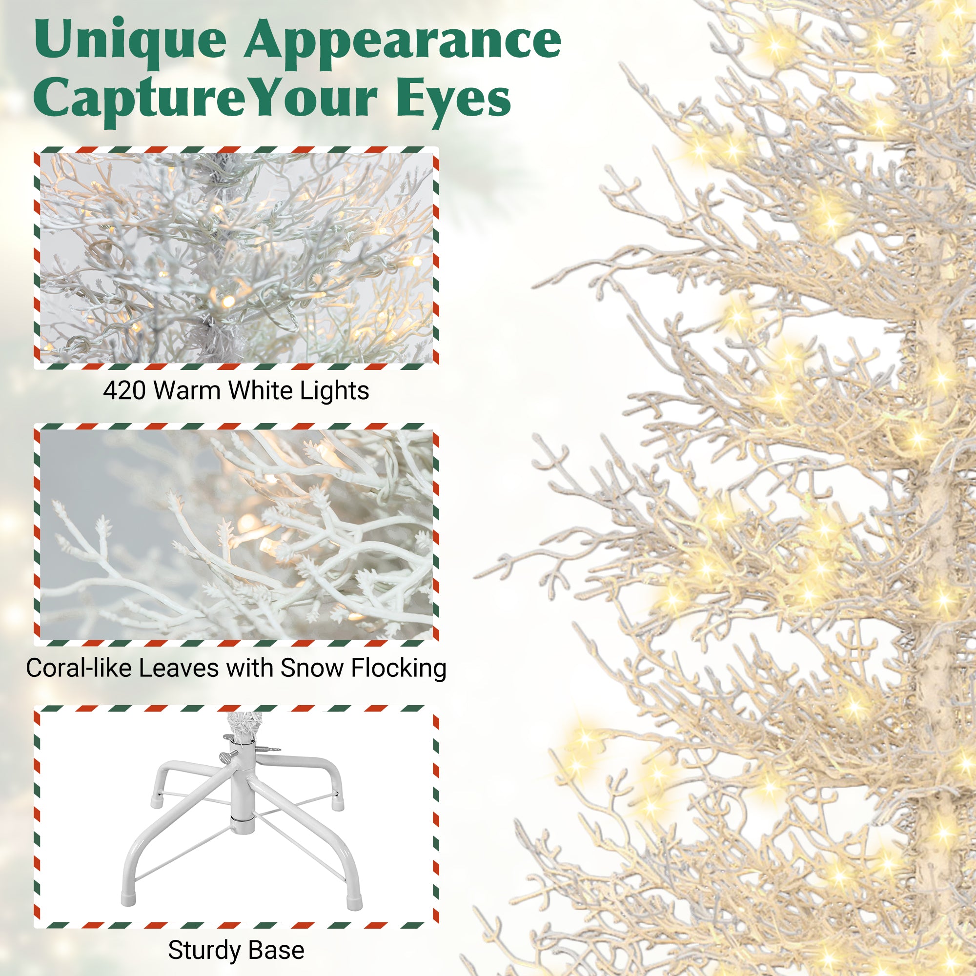 Boyel Living 6FT Pre-lit Aspen Fir Artificial Christmas Tree Hinged ...