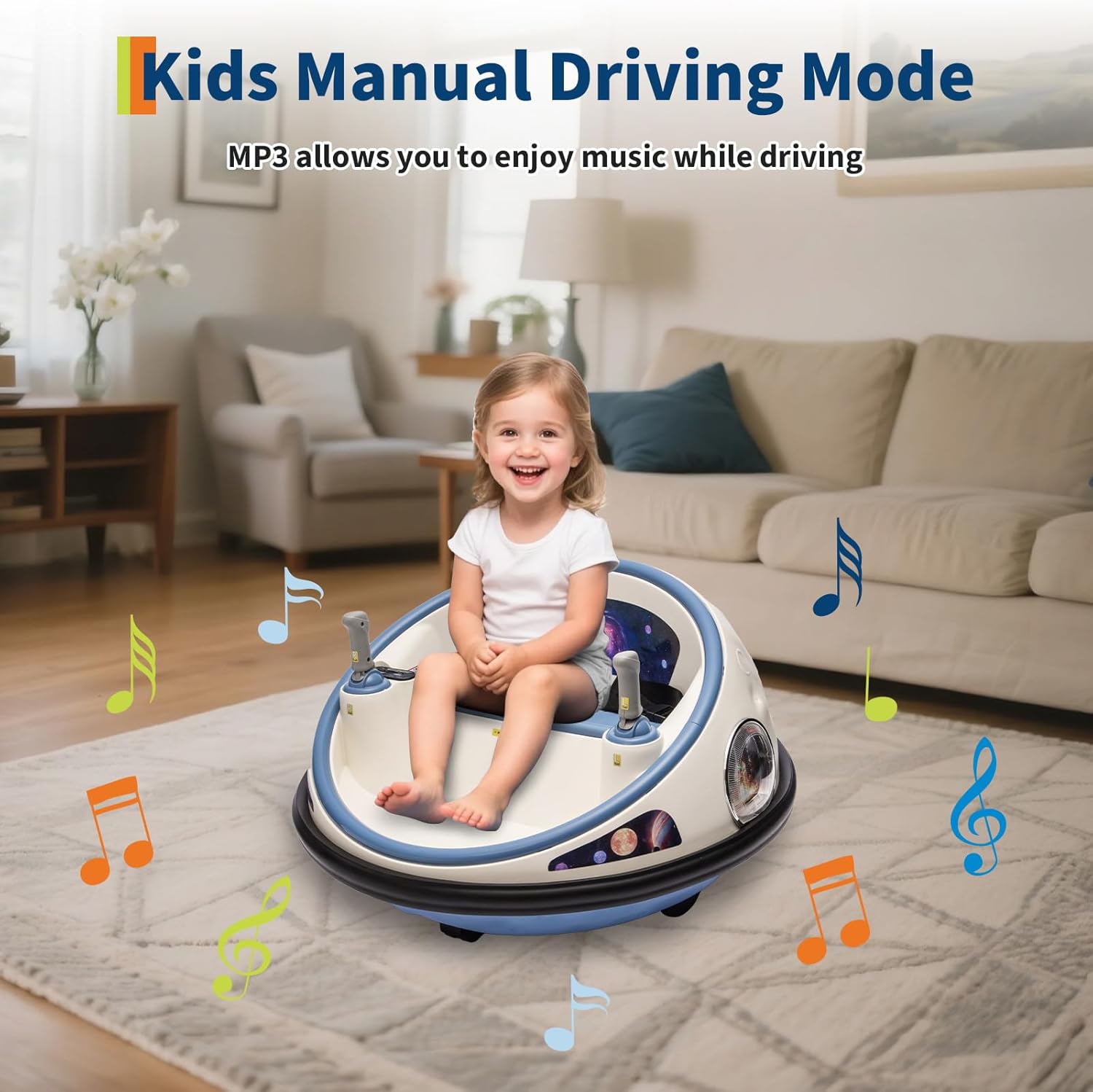 Garvee Bumper Cars for Toddlers with Remote Control and LED Lights ...