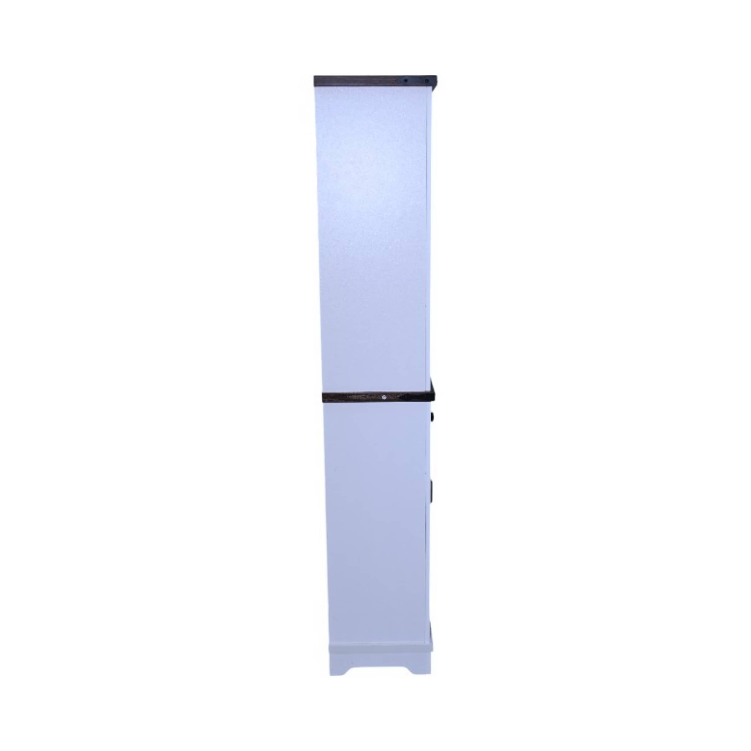 Vynxaria 12in W x 16in D x 63in H White+Walnut Composite Wood ...