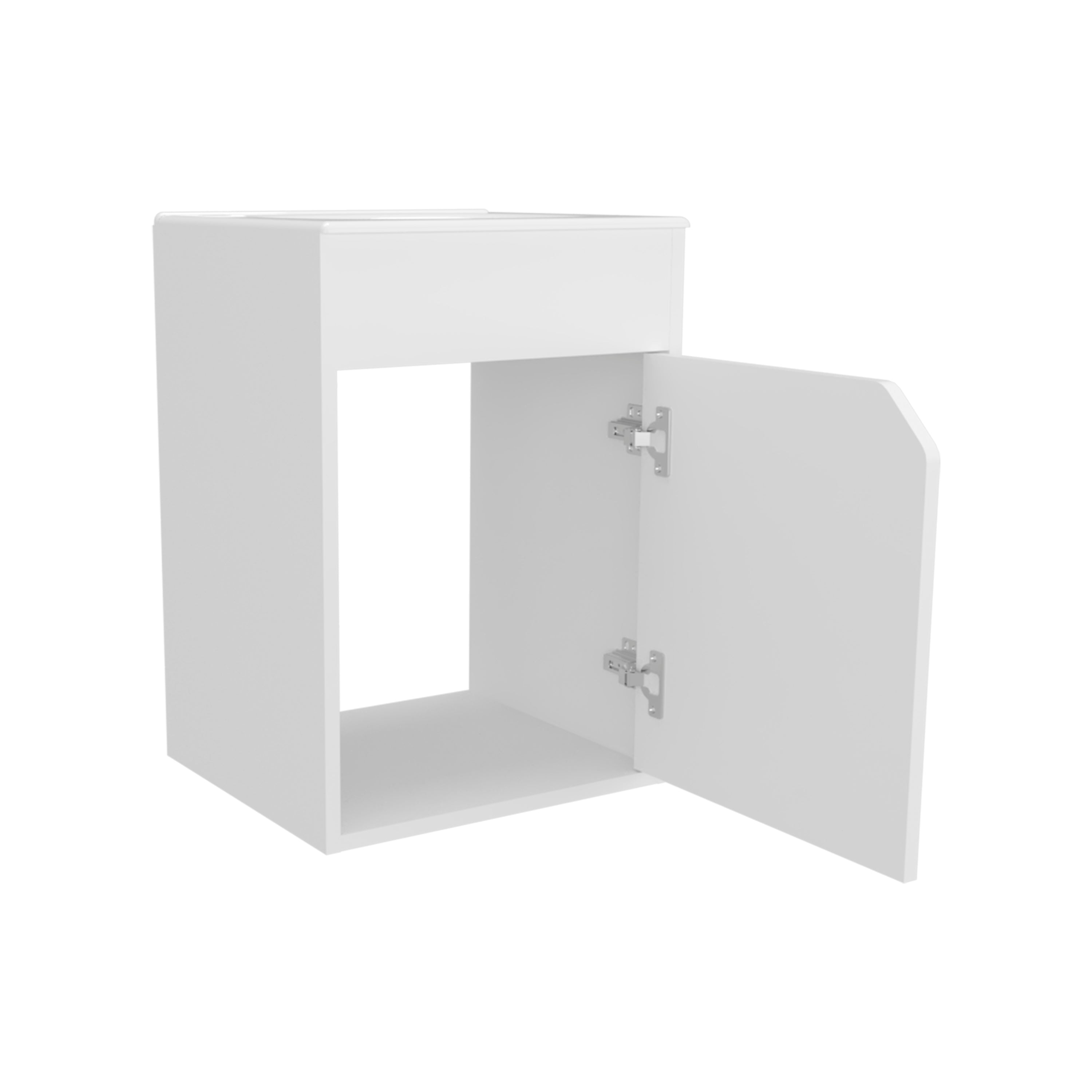 LUXEYARD White Bathroom Floating Vanity with a Door in the Bathroom ...