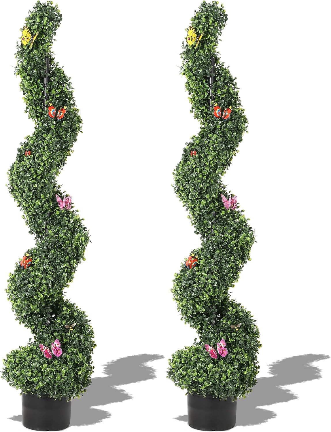Der Rose 2 PCS 4 FT Artificial Spiral Topiary Trees UV Resistant ...