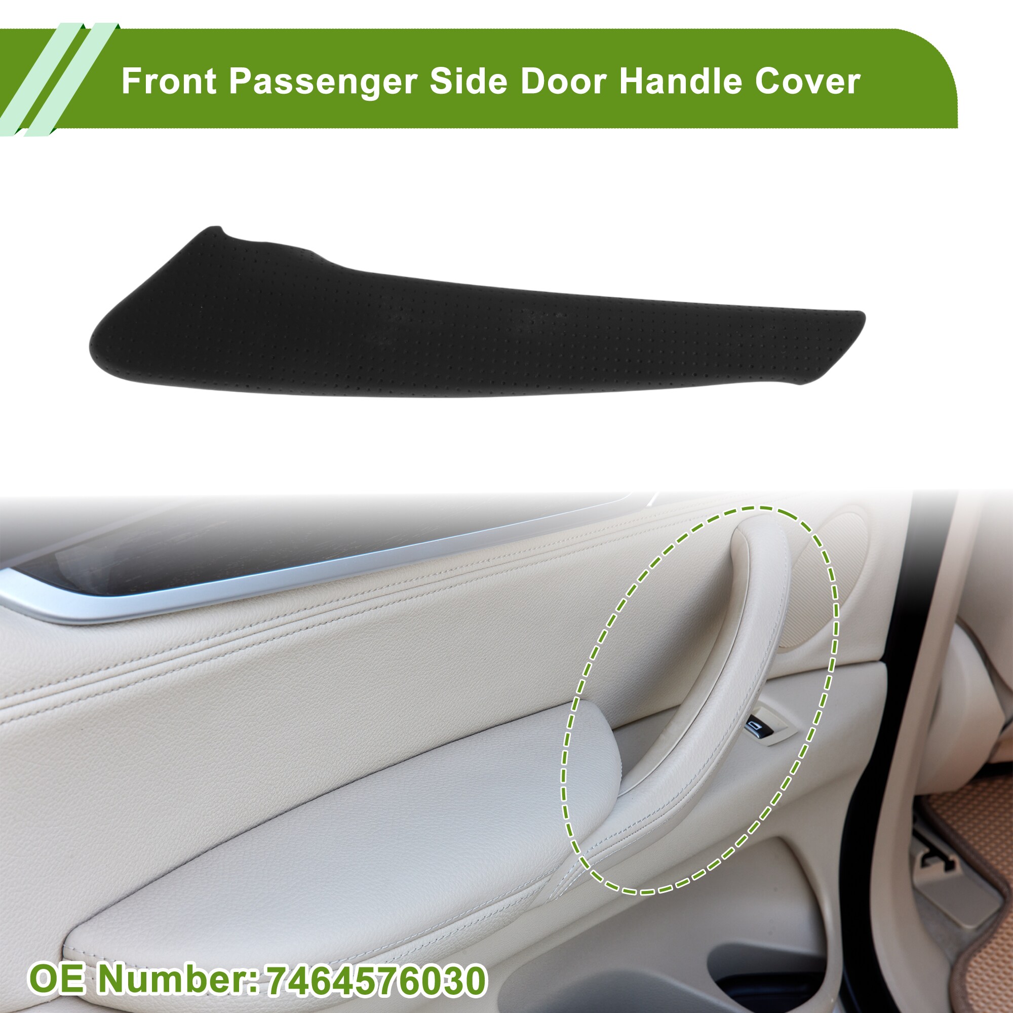 Unique Bargains Front Passenger Side Door Panel Handle Pull Trim Cover ...