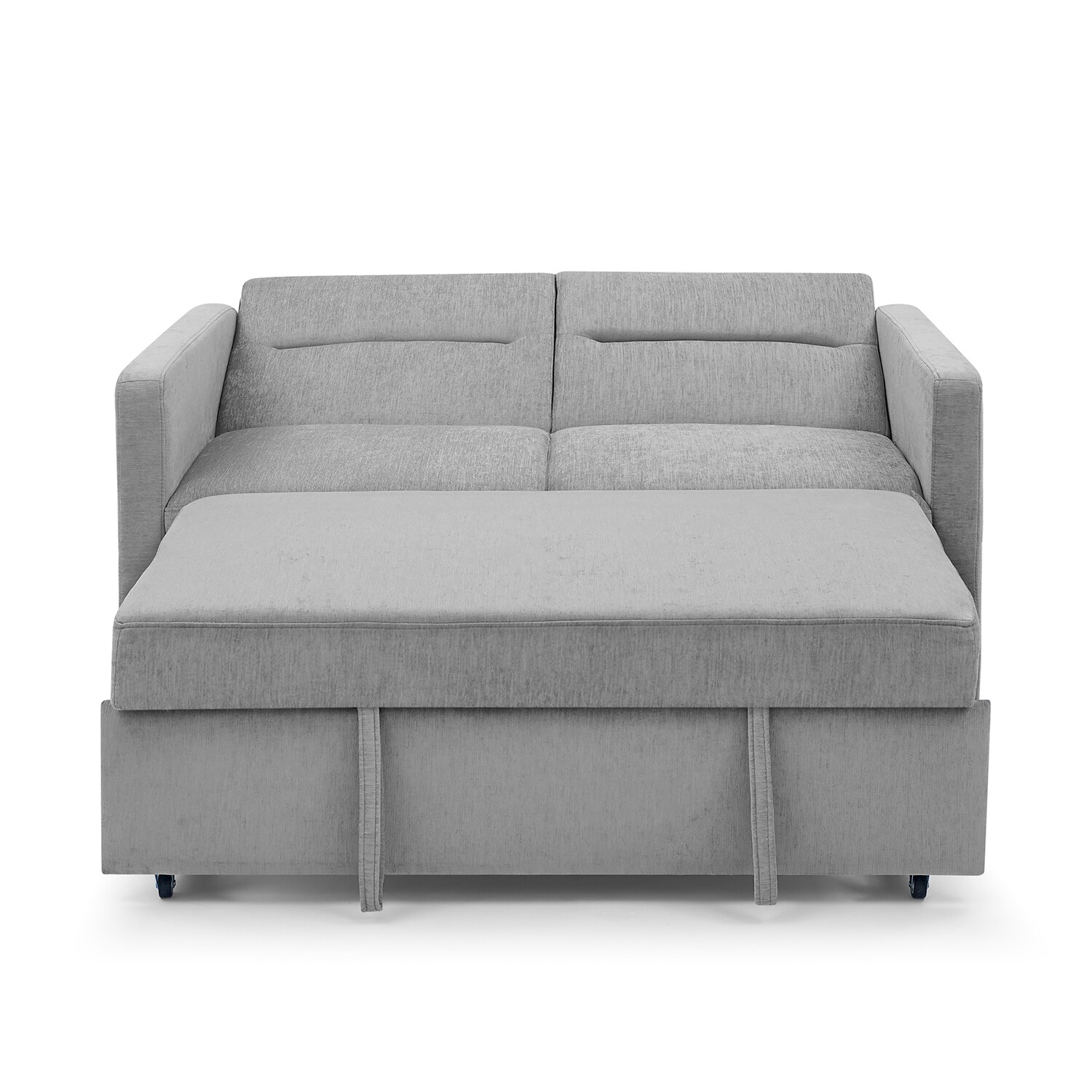 SINOFURN 54.5-in Casual Gray Chenille 2-seater Reclining Sleeper ...