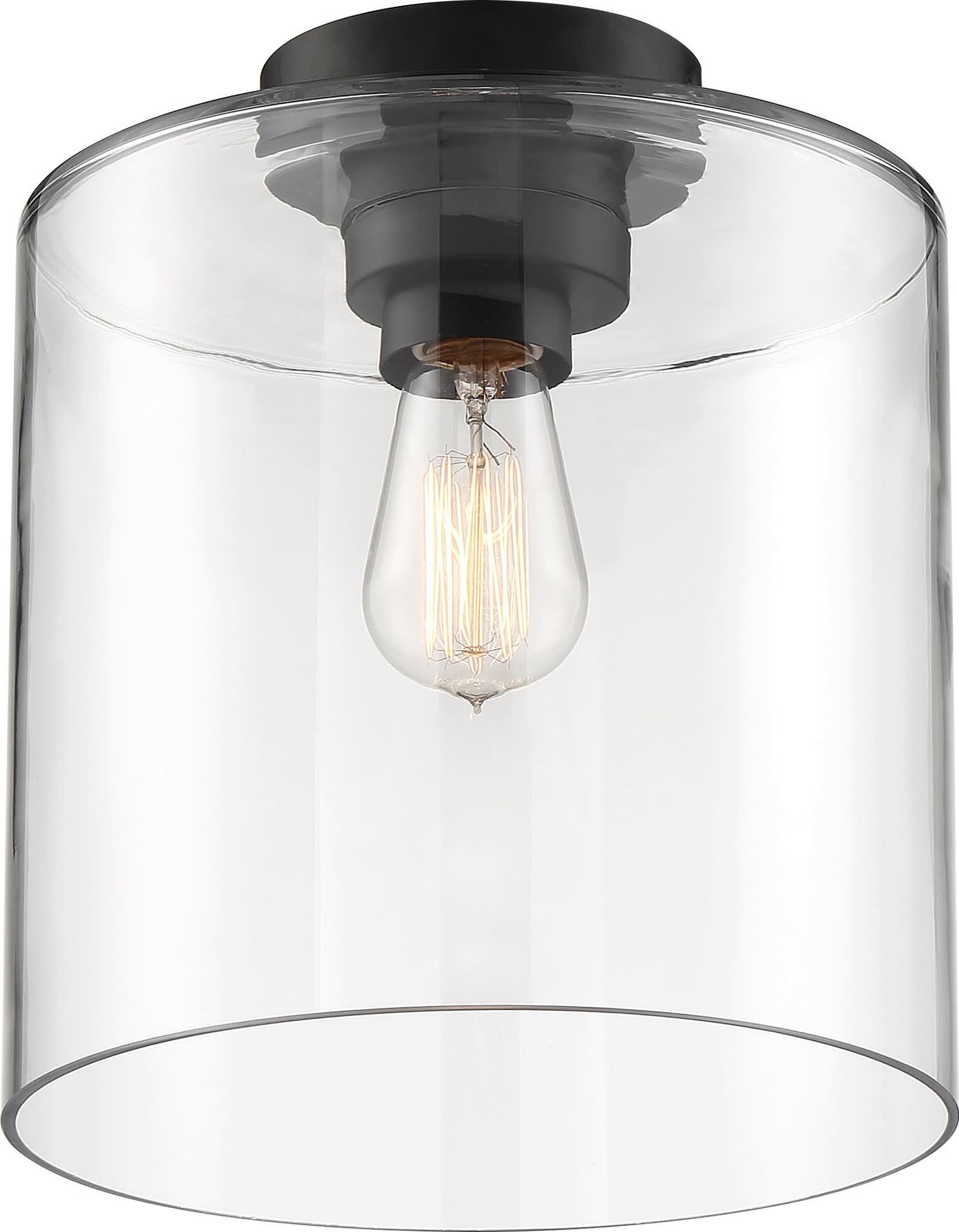 Nuvo Lighting Chantecleer 1 - Light Matte Black / Black Flush Mount ...