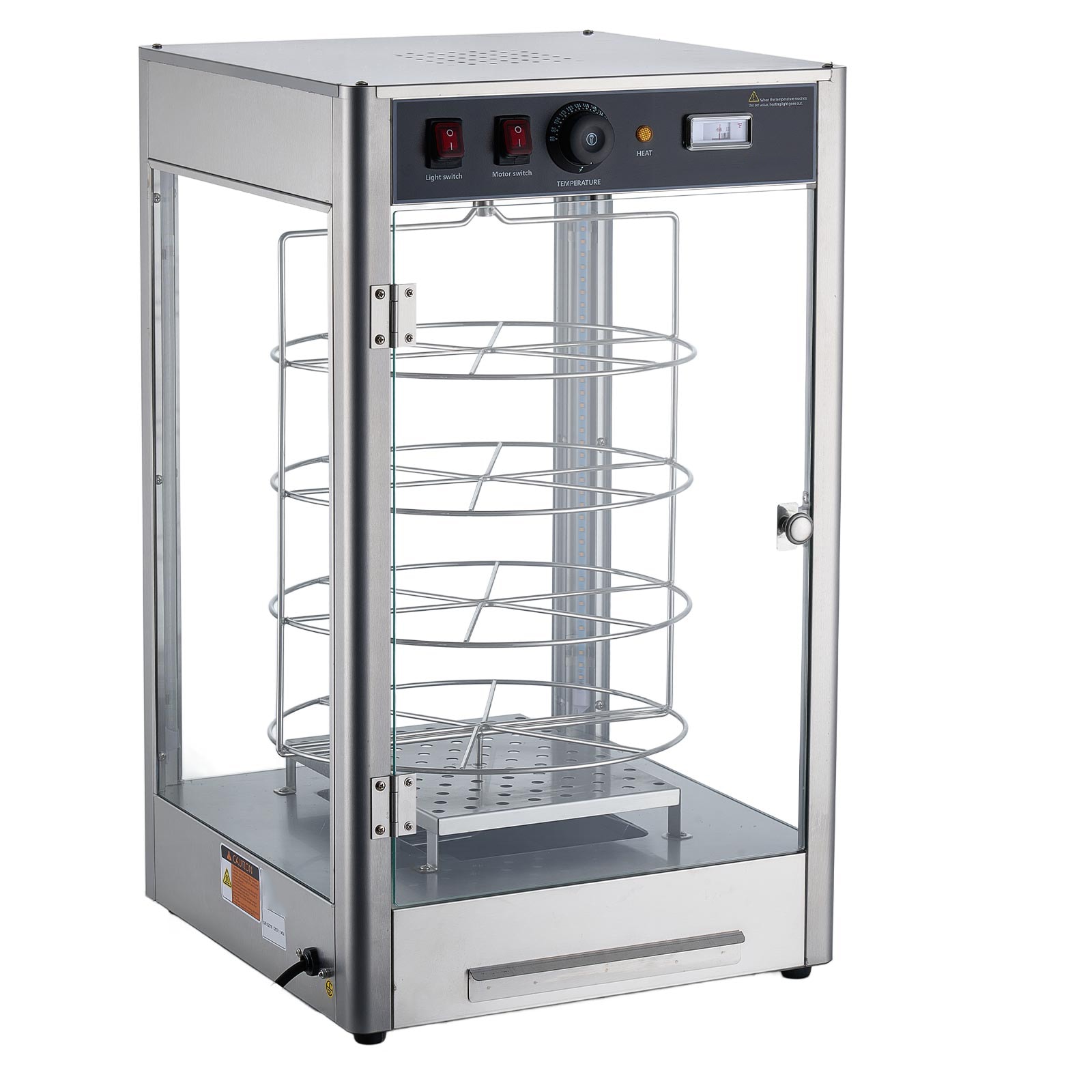 GIVIMO Commercial Pizza Warmer Display 4-Tier Rotary Steam Heating for ...