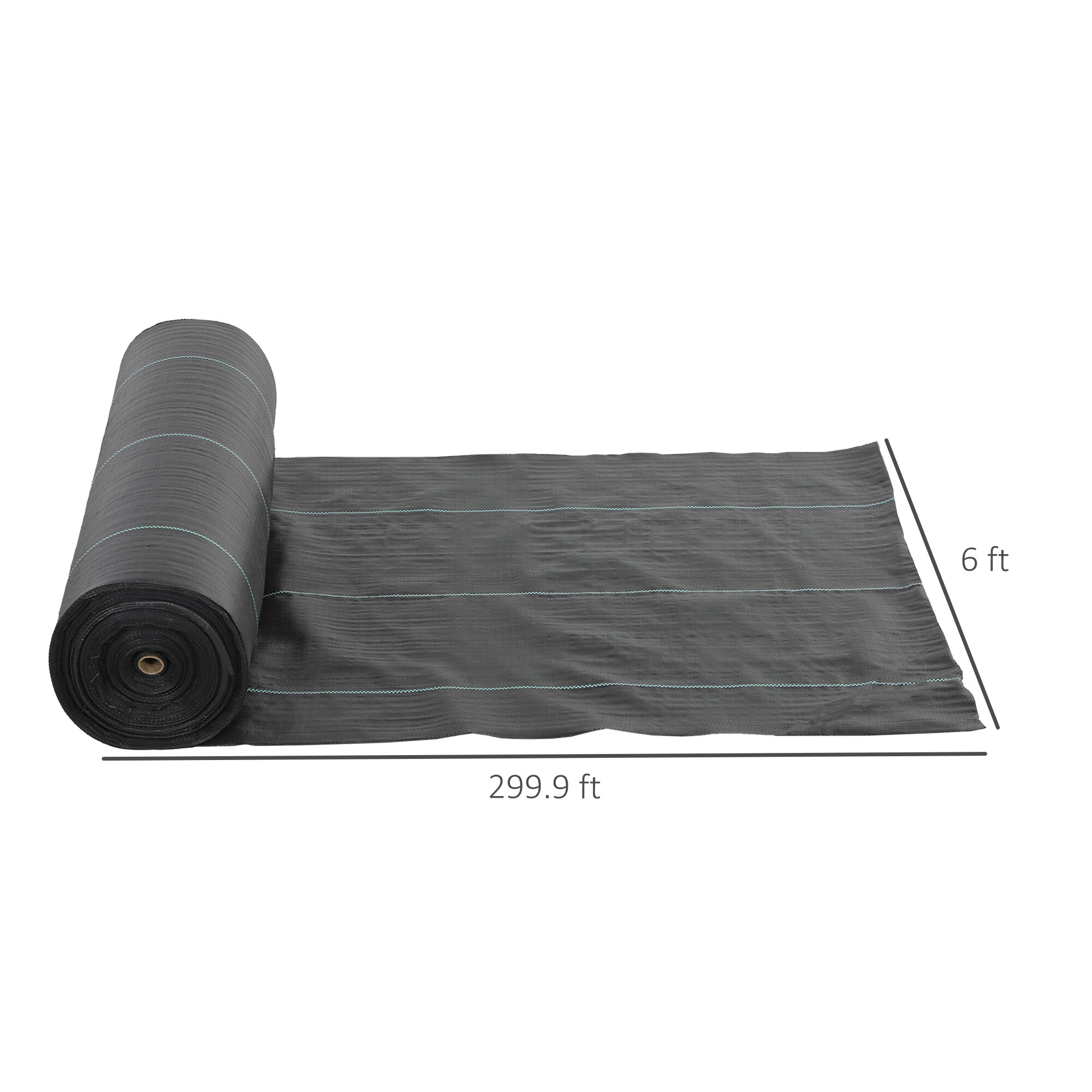 Outsunny 6FT x 300FT Weed Barrier Landscape Fabric Heavy Duty 5oz Woven ...