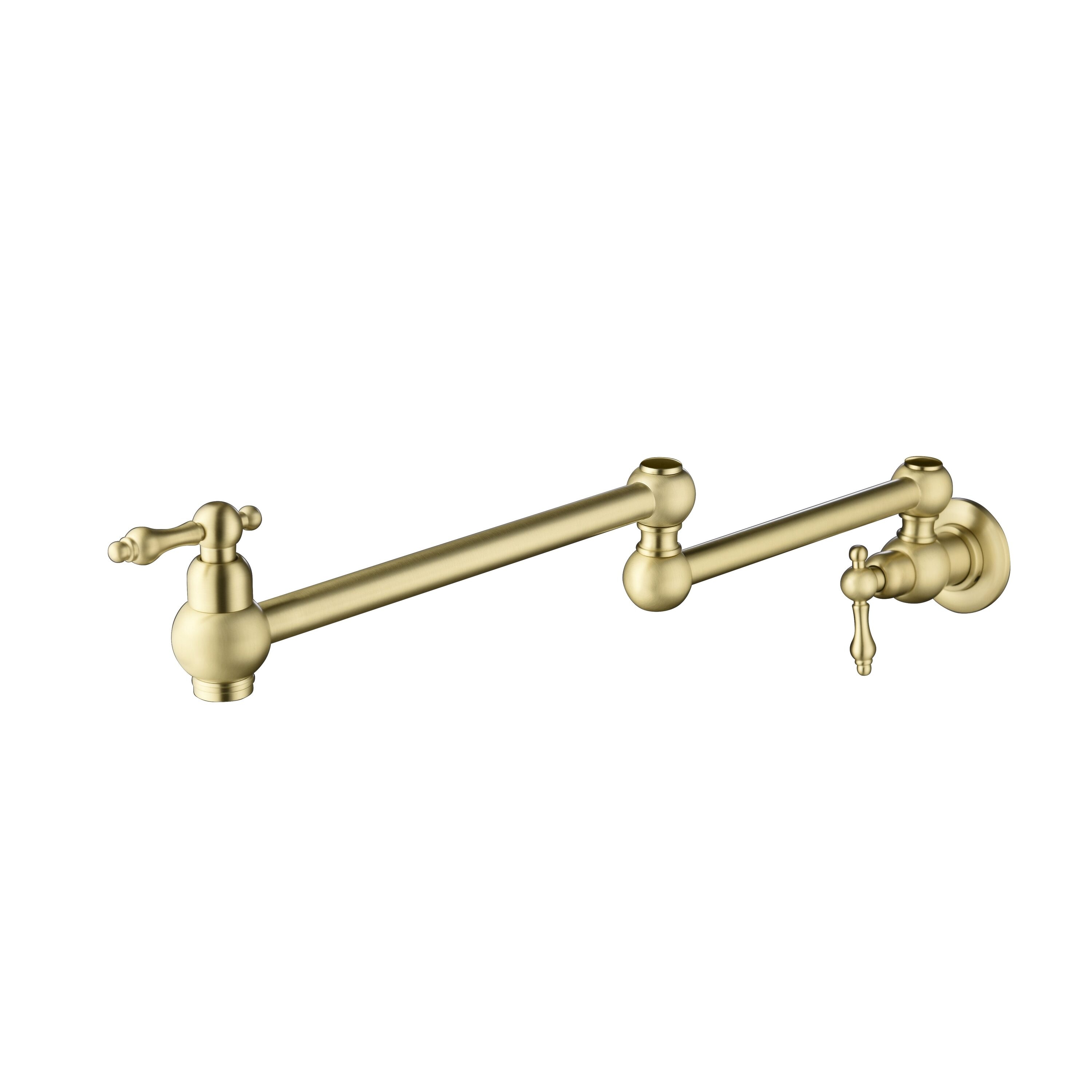 Boyel Living Brushed Gold Wall Mounted Pot Filler Double Handle Kitchen ...