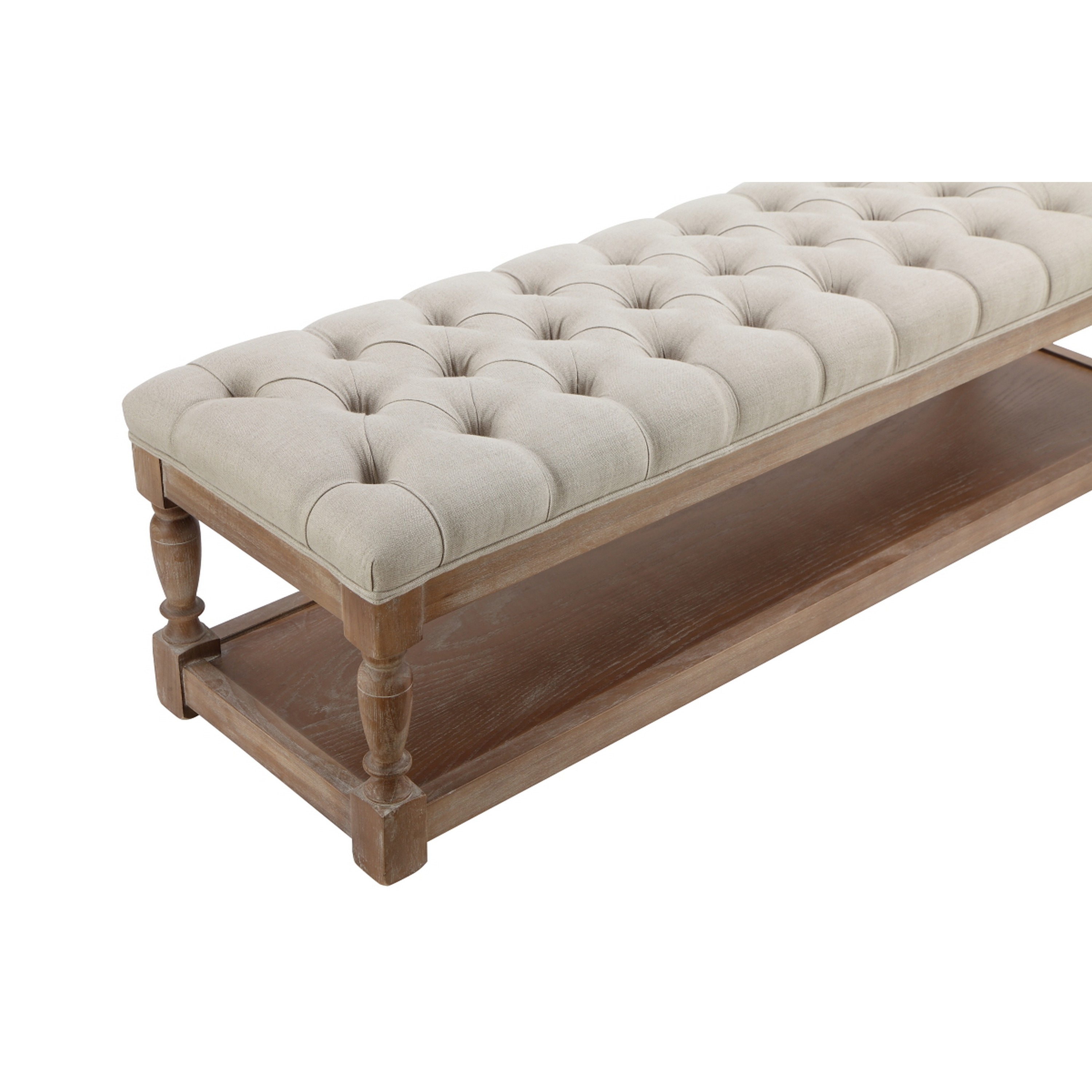 Benzara White 59 in. Bedroom Bench With Upholstery in the Benches ...