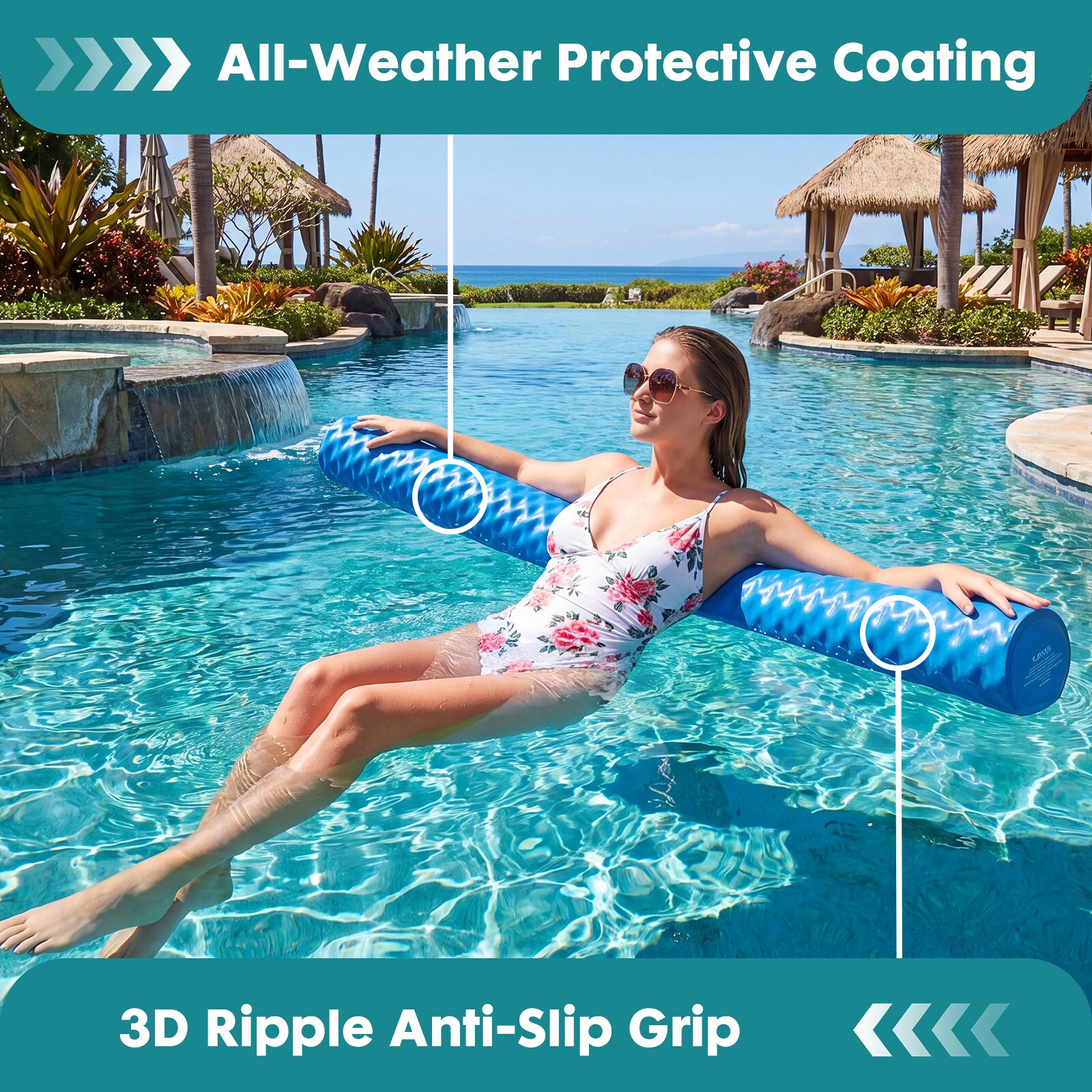 Sweetcrispy 48-in x 3.5-in 1-Seat Blue Pool Noodle Float Toy UV ...