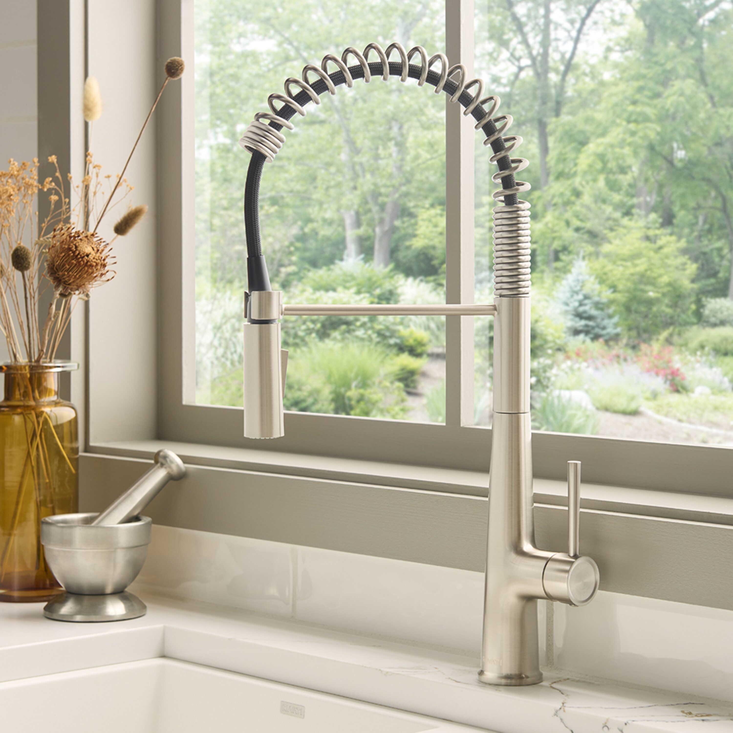 Ruvati Seneca Stainless Steel Single Handle Deck-mount Pull-down ...