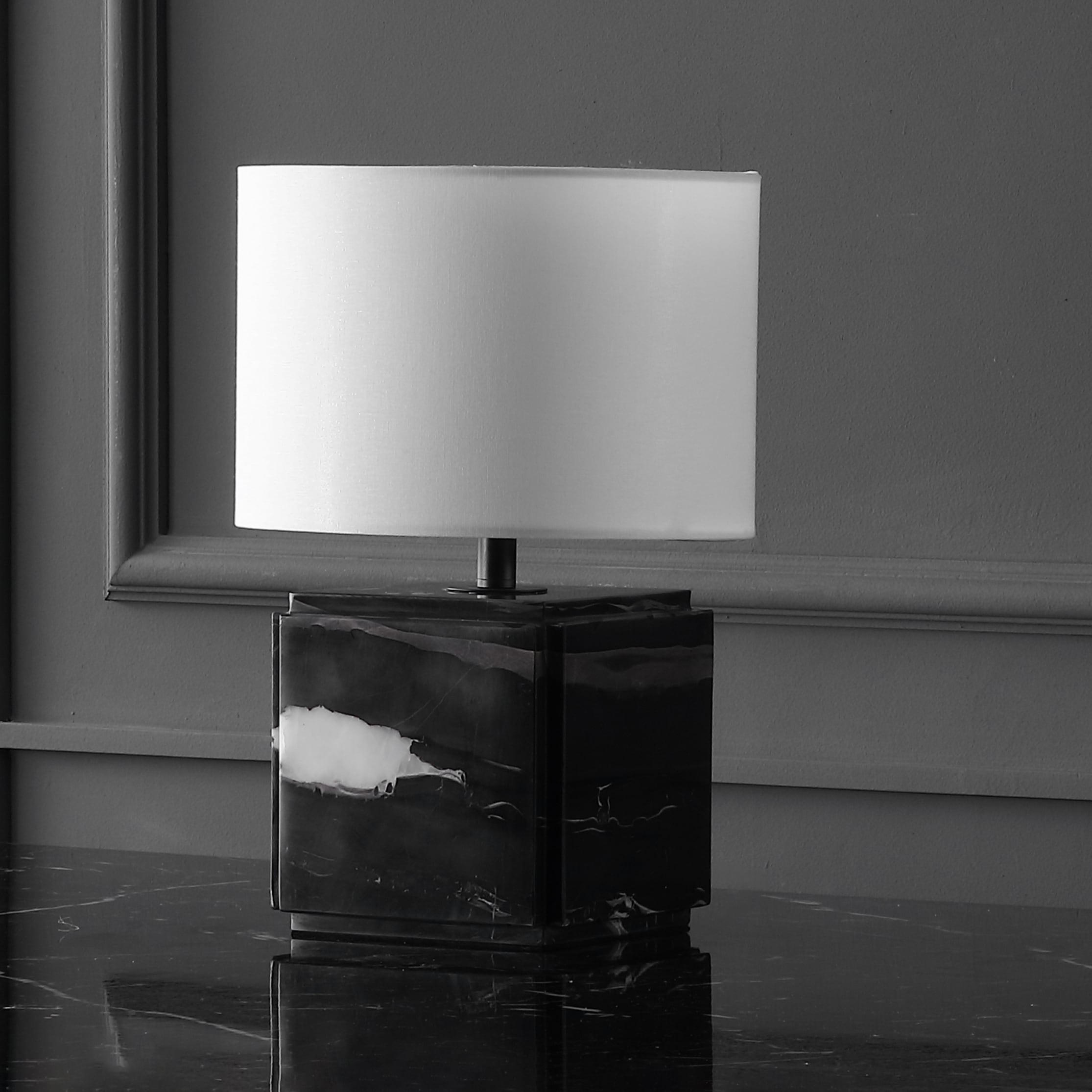 Safavieh Zahra Marble Table Lamp/Black/White in the Table Lamps ...