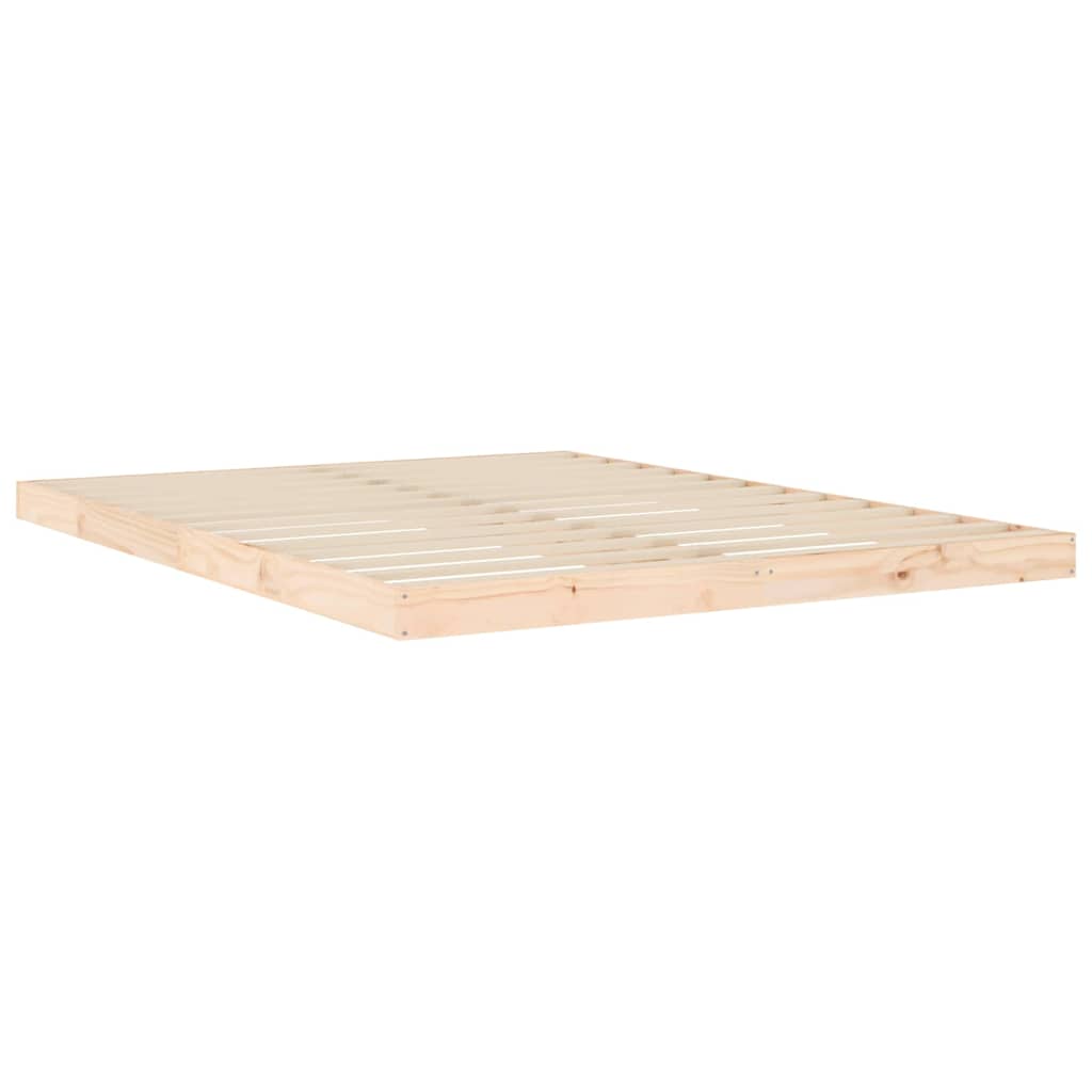 vidaXL Floor Bed Frame Natural 213.5 x 104 x 9 cm Solid Pine Wood in ...