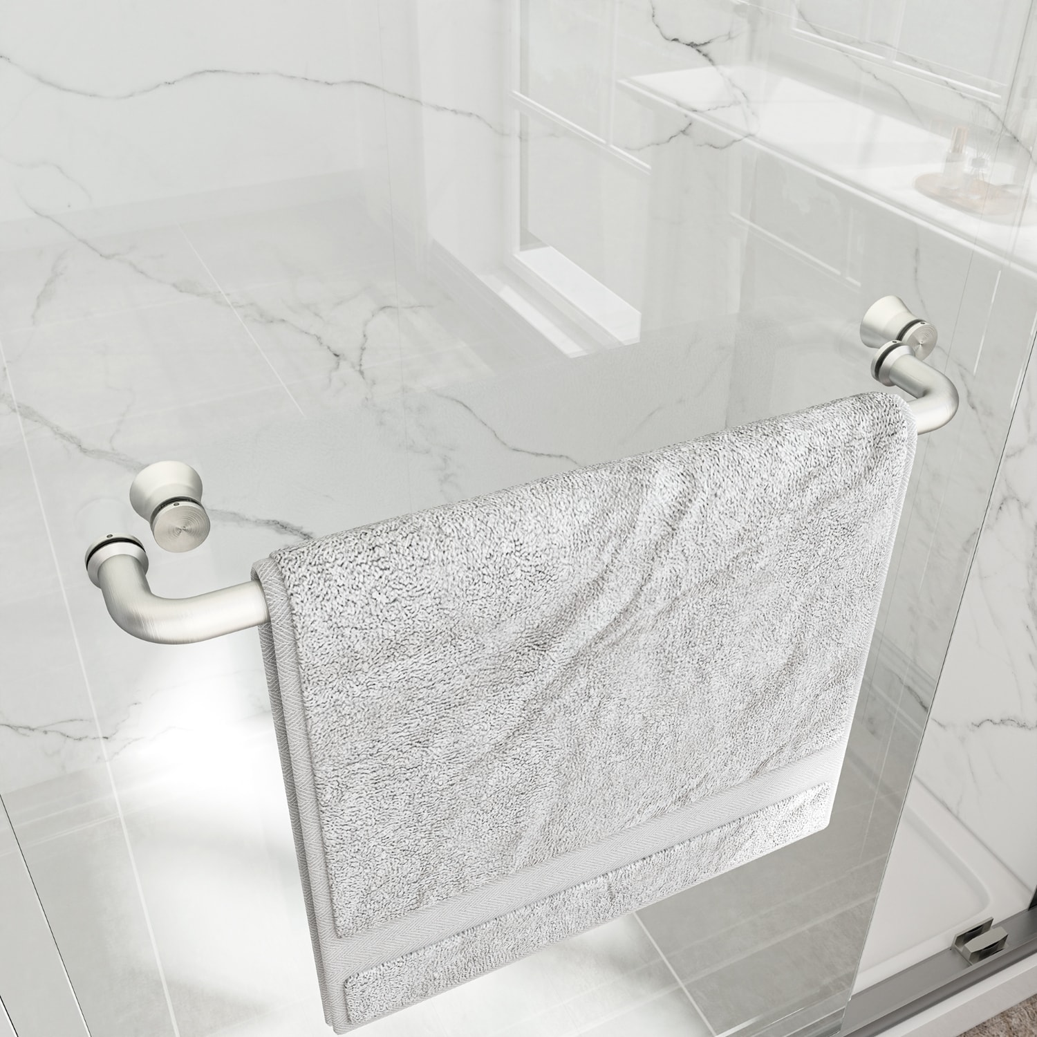 Lirago 55in-60in W x 72in H Brushed Nickel Reversible Installation ...