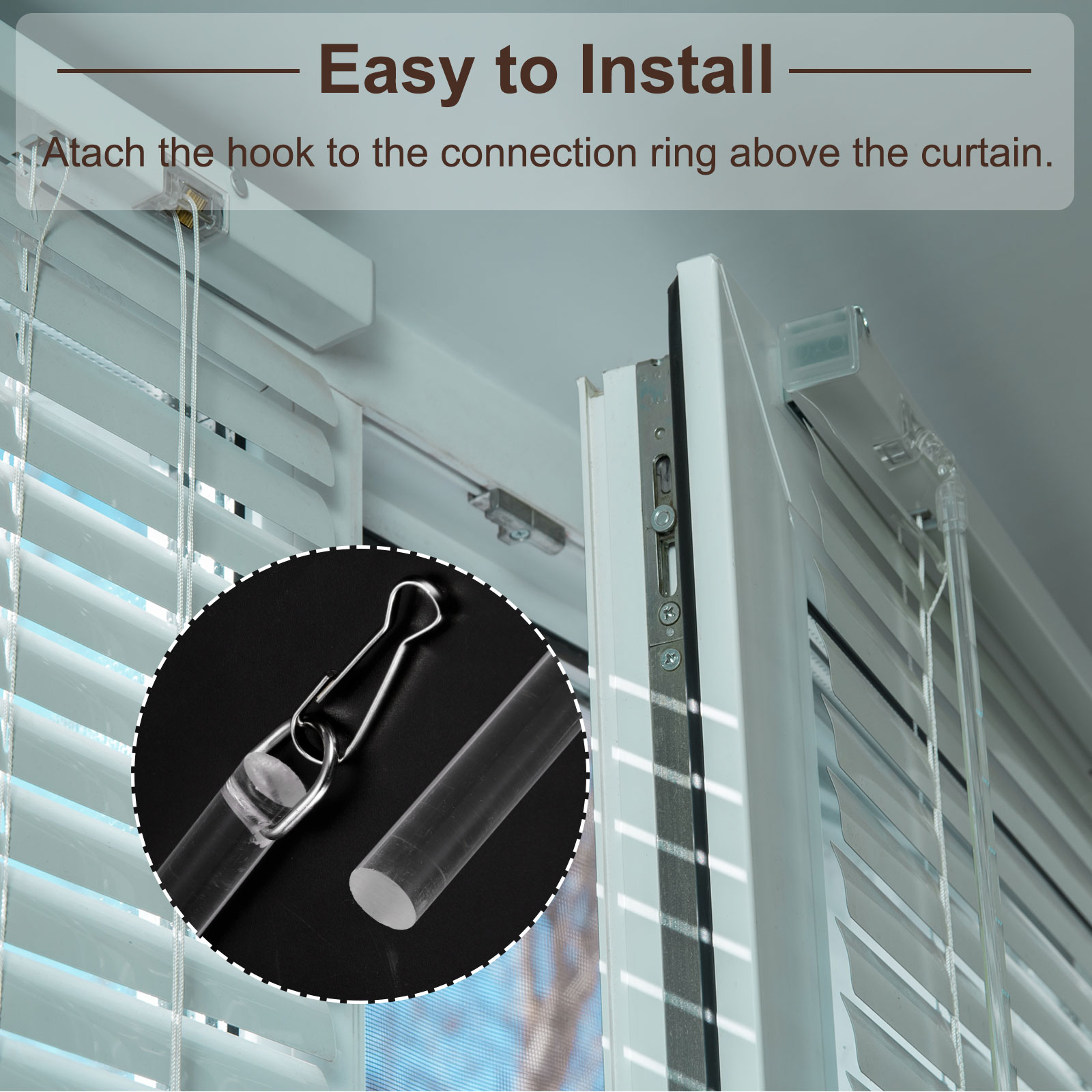 Unique Bargains 2pcs 17 Inch Clear Curtain Pull Rod Acrylic Blind Wand ...