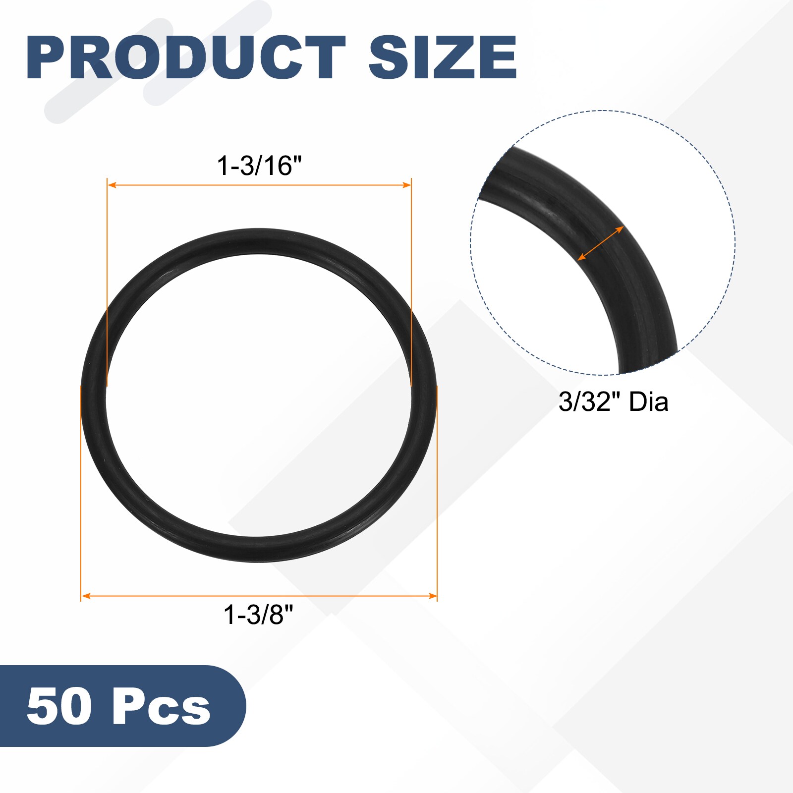 Unique Bargains 50pcs AS-123 O-rings Nitrile Rubber O-Rings 1-3/16 Inch ...