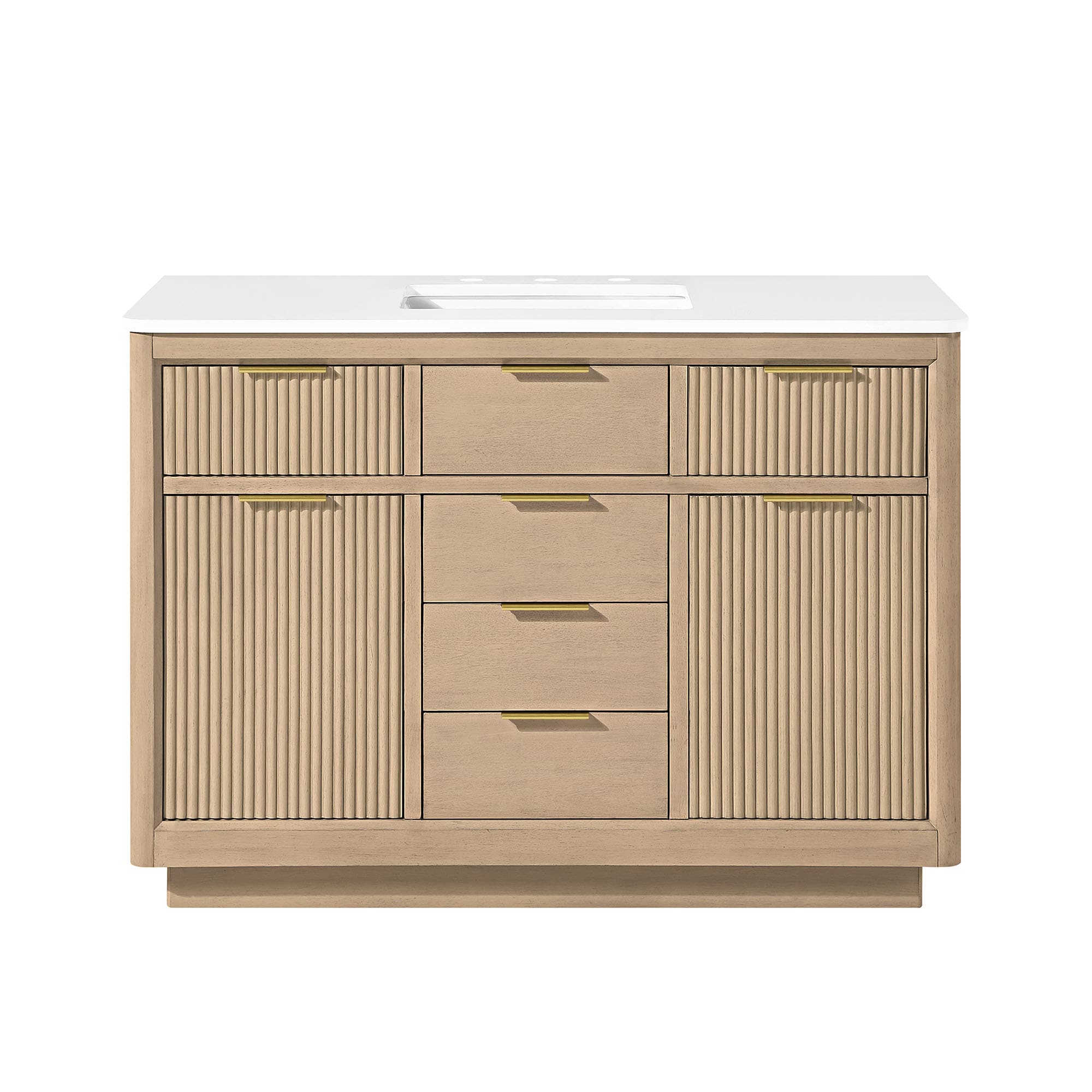 OVE Decors Xander 48-in Sahara Birch Undermount Single Sink Bathroom ...