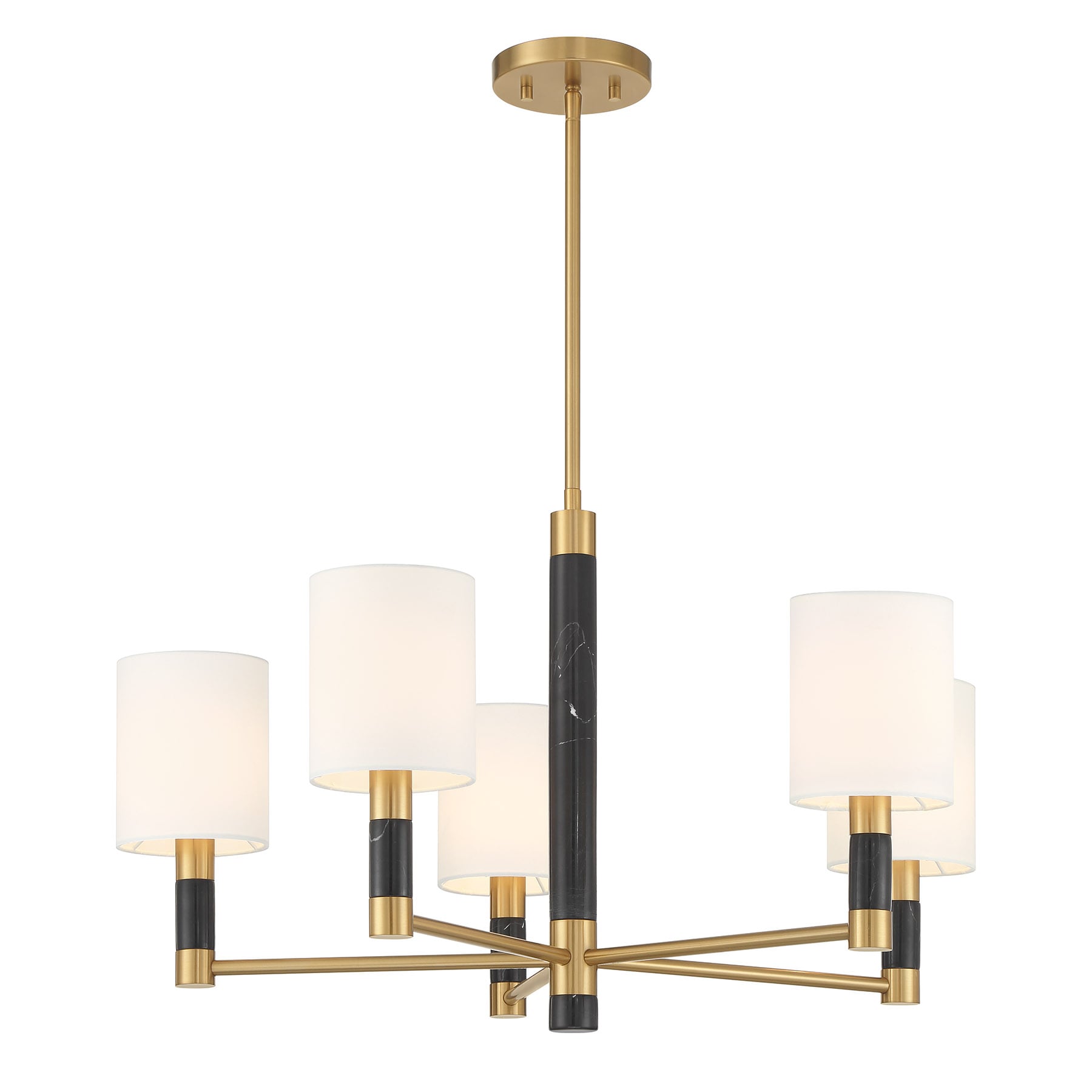 Savoy House Conrad 5 -Light Antique Brass Fabric Metal Chandelier in ...