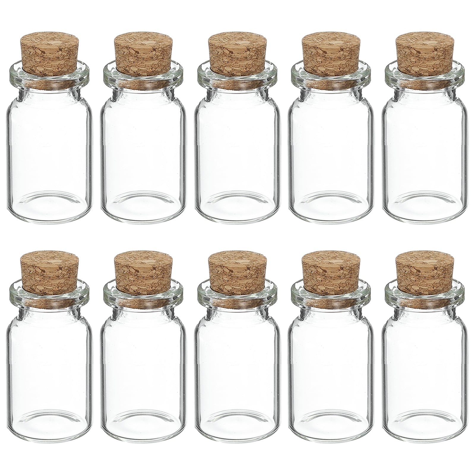 Unique Bargains 10Pcs Mini Glass Bottles with Cork Stoppers 8ml Small ...