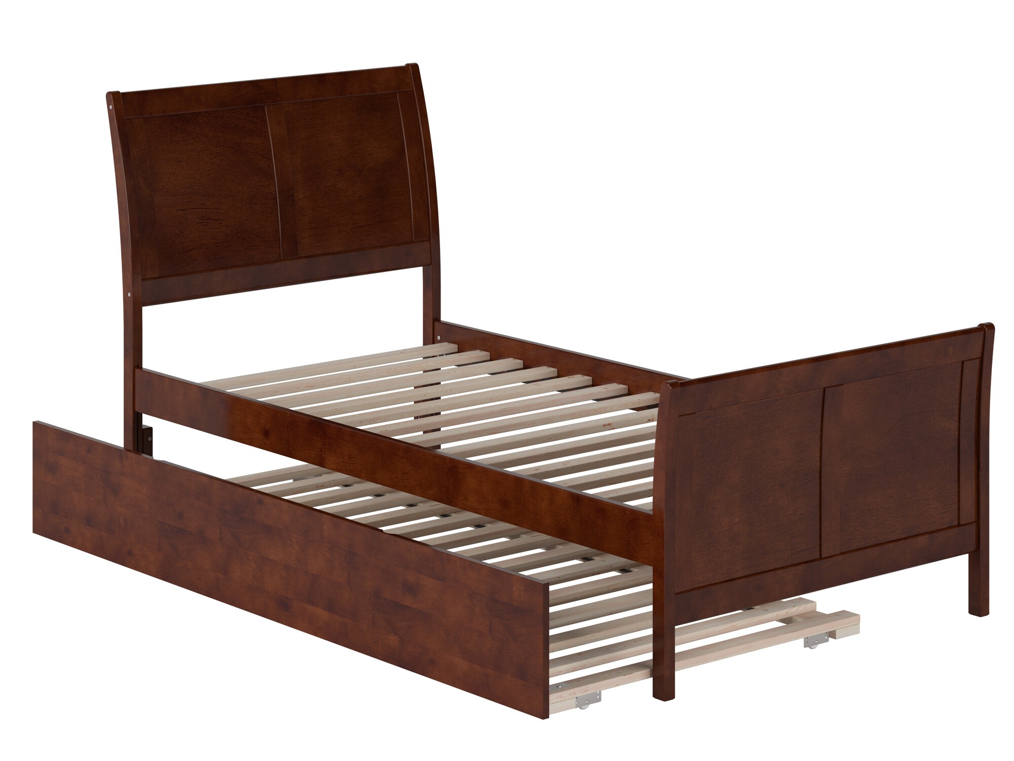 AFI Furnishings Portland Walnut Twin Extra Long Wood Trundle Bed at ...