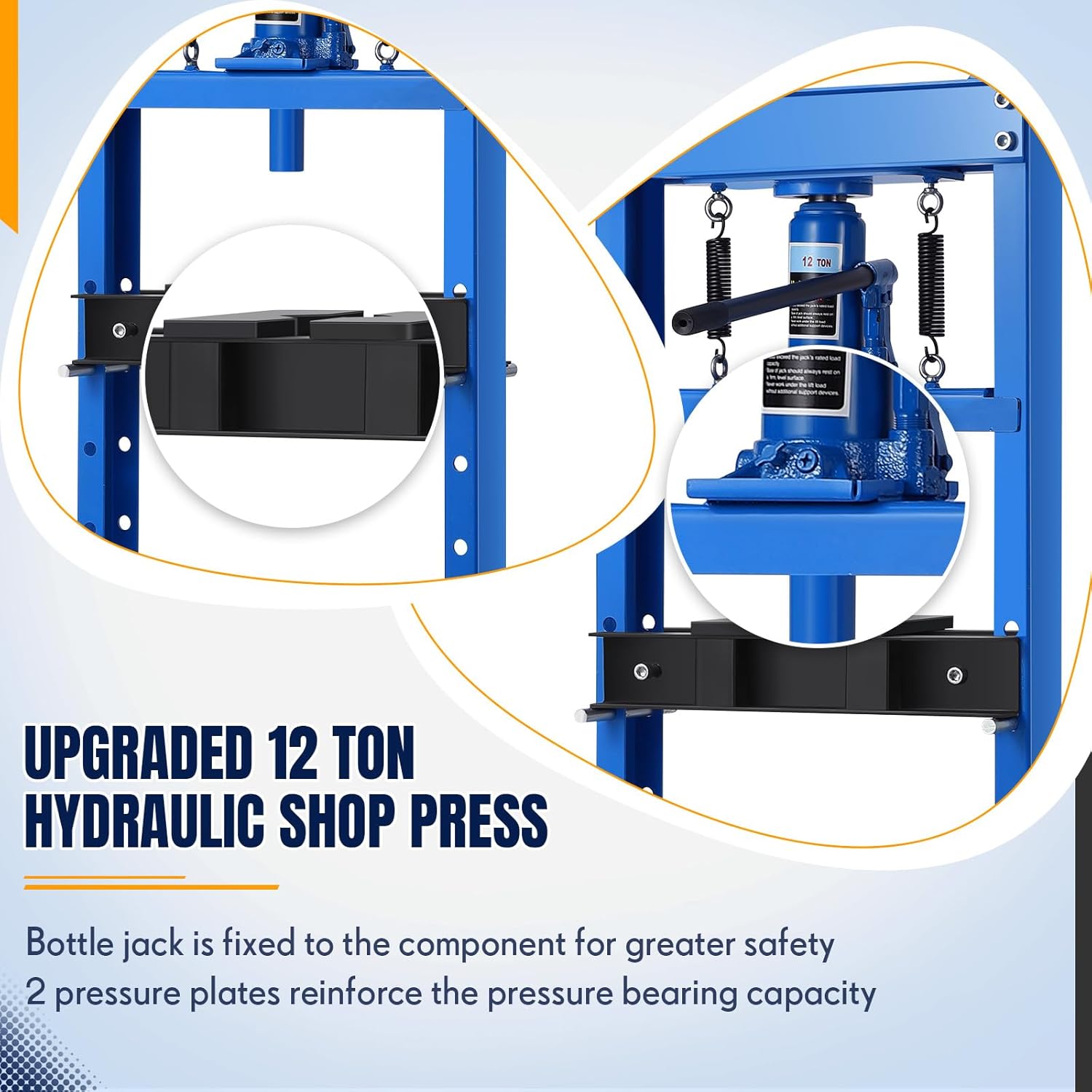 GAOMON Hydraulic Shop Press 12 Ton Heavy Duty H Frame Press with ...