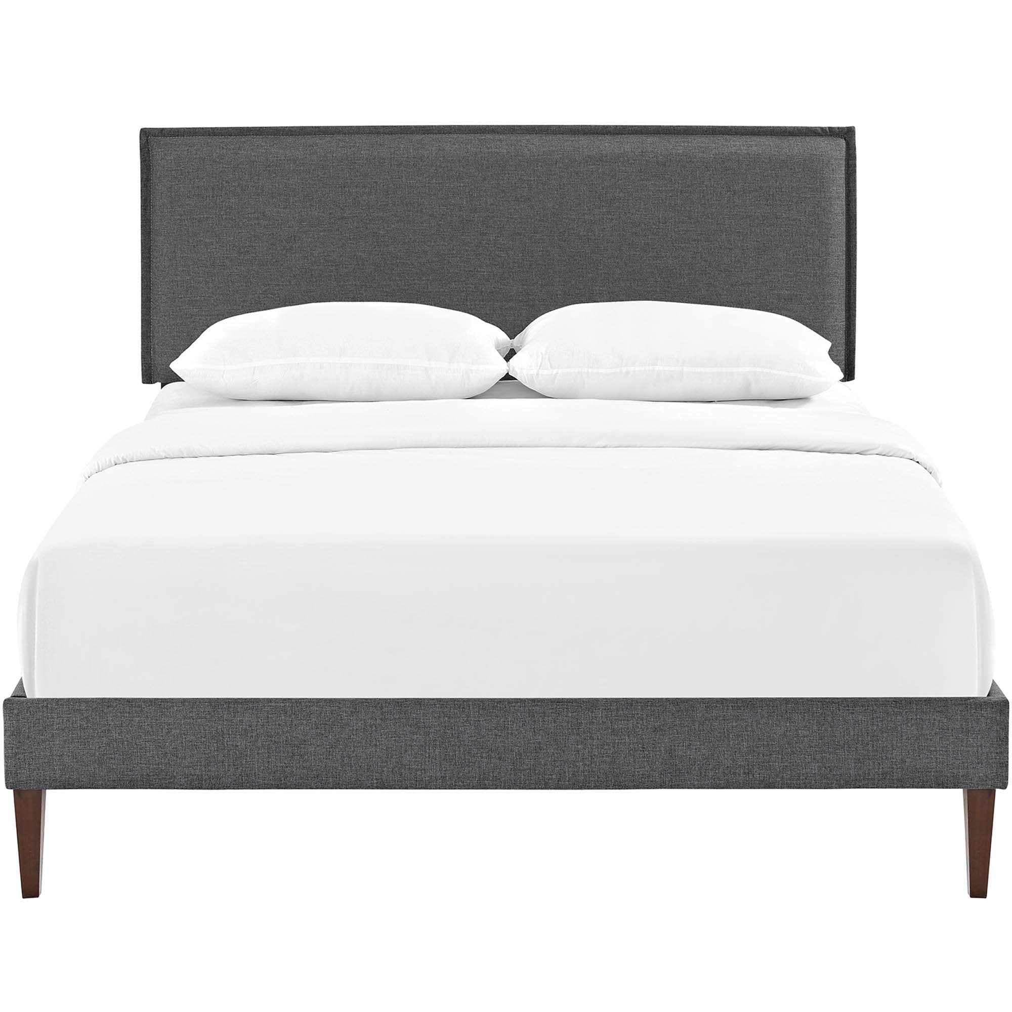 Modway Amaris Fabric Full Platform Bed with Squared Tapered Legs in ...
