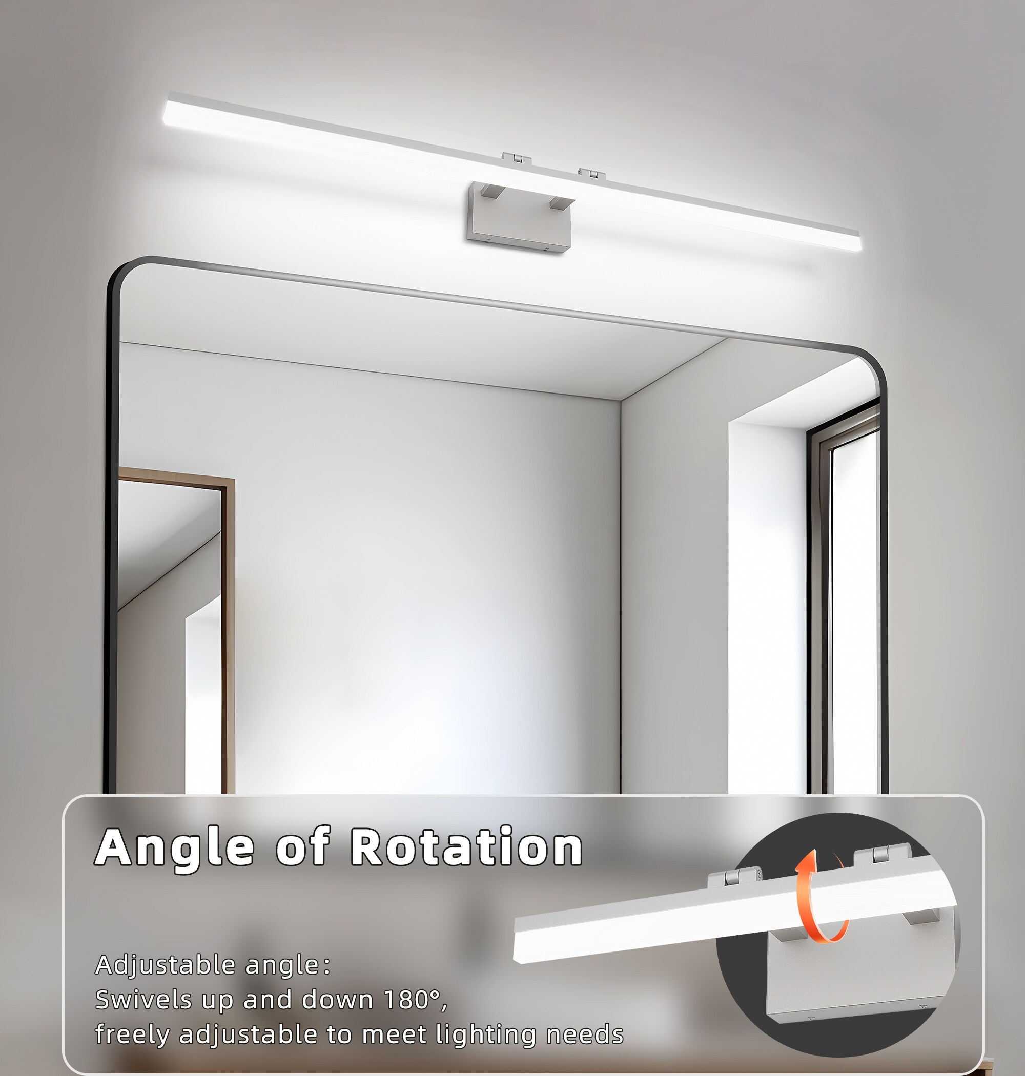 JOOSENLUX 47.2-in 1 Light Sliver Integrated LED Modern/Contemporary ...