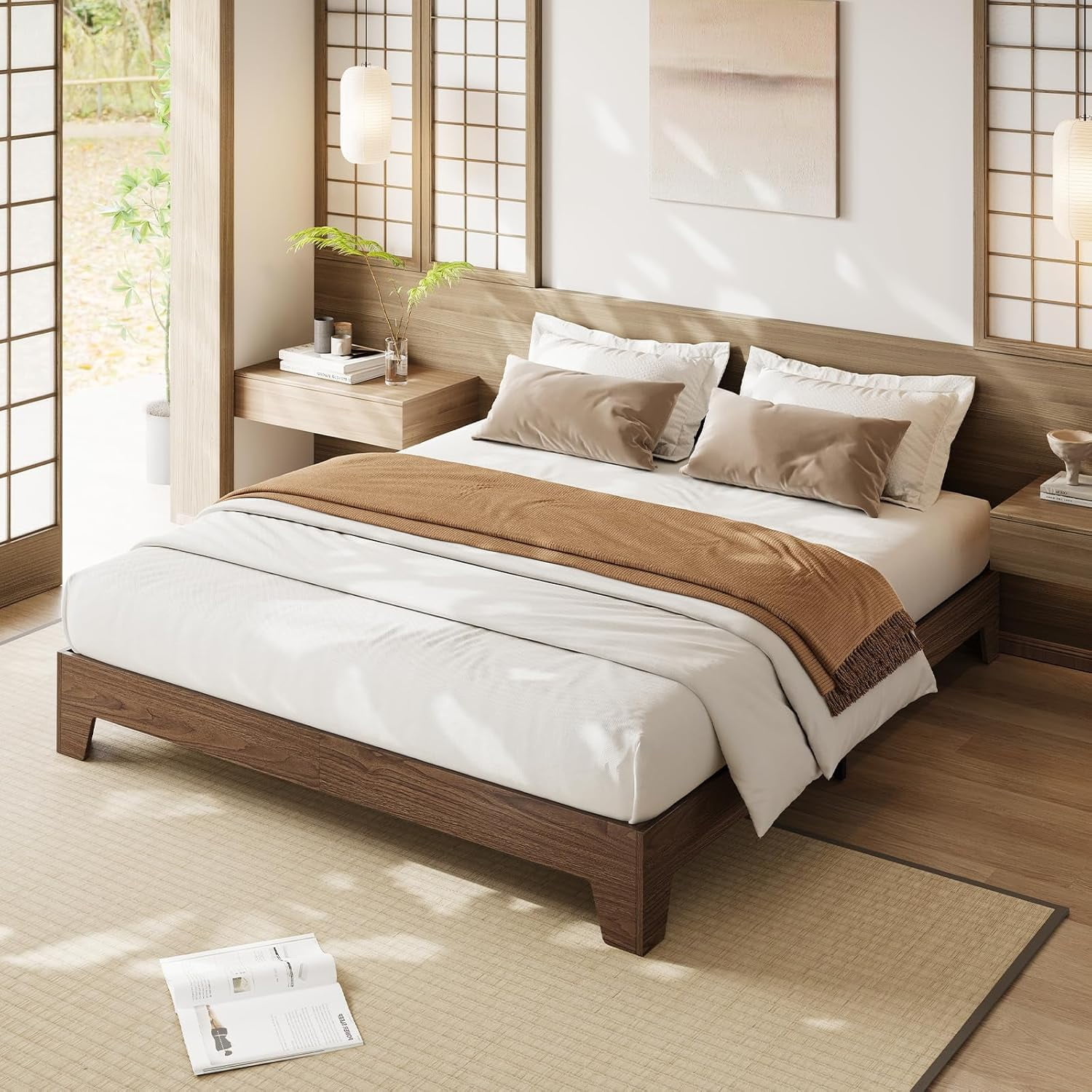 GAOMON California King Platform Bed Frame Underbed Storage Clearance ...