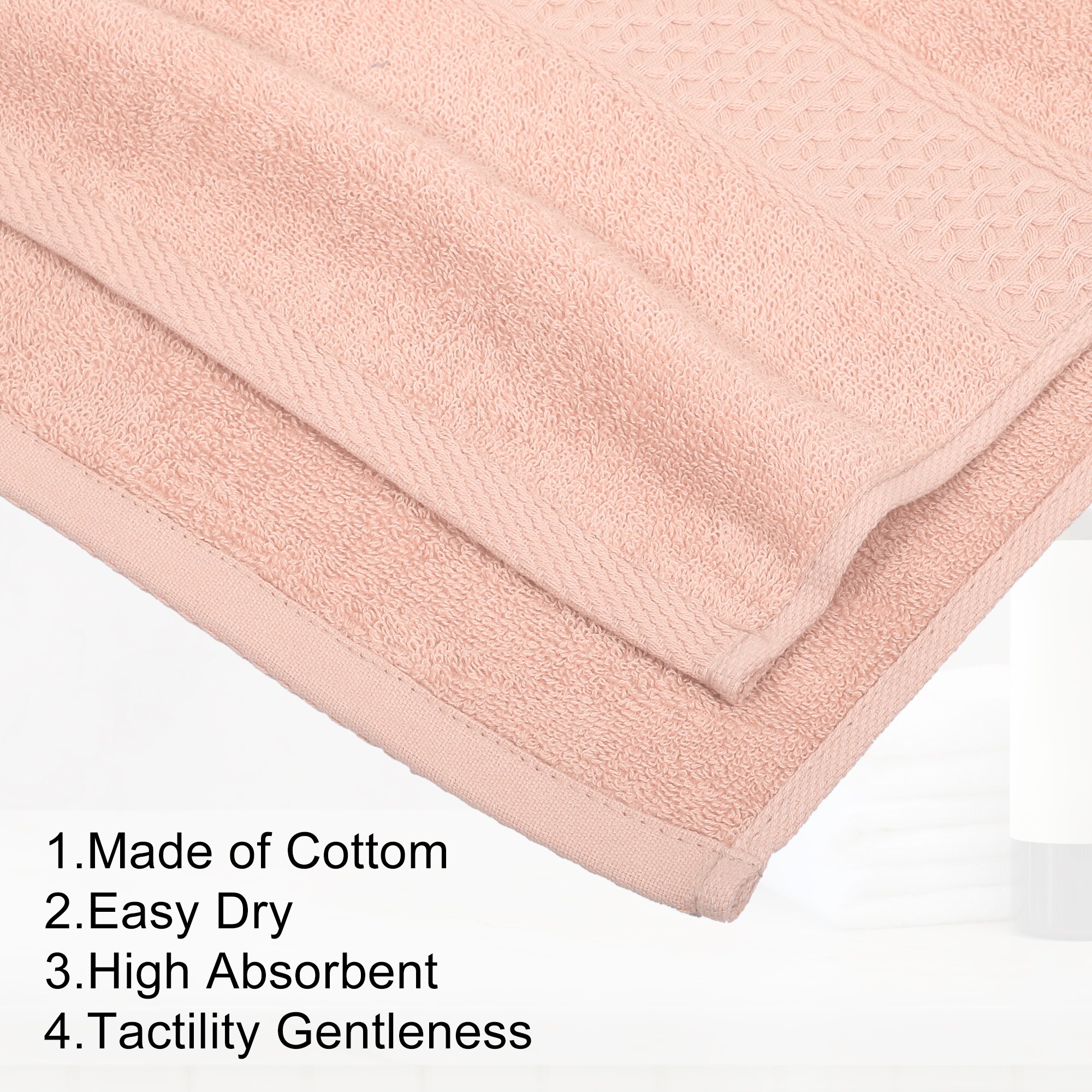 Unique Bargains 3pcs Cotton Bath Towel Plain Soft Absorbent Cotton Bath ...
