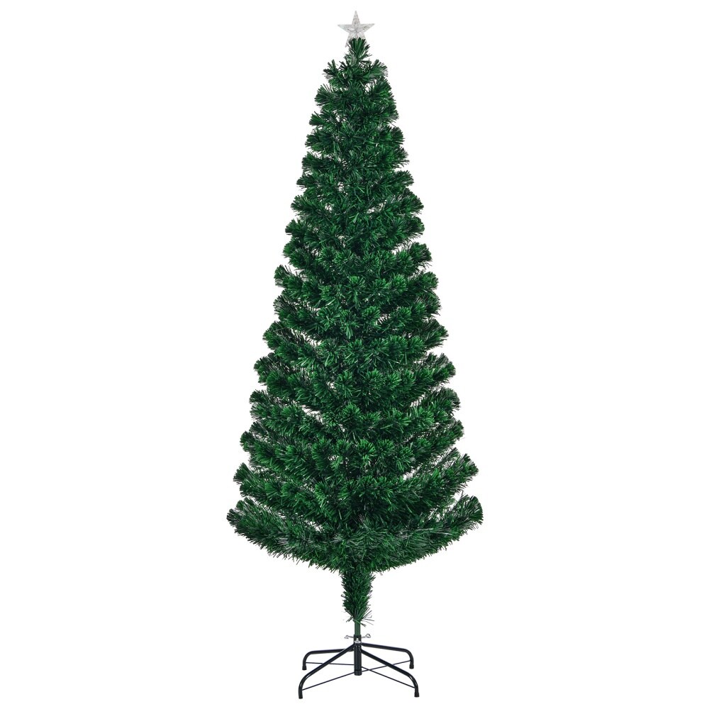 Upsimples 6FT Fiber Optic Christmas Tree 220 PVC Branch Tips Holiday ...