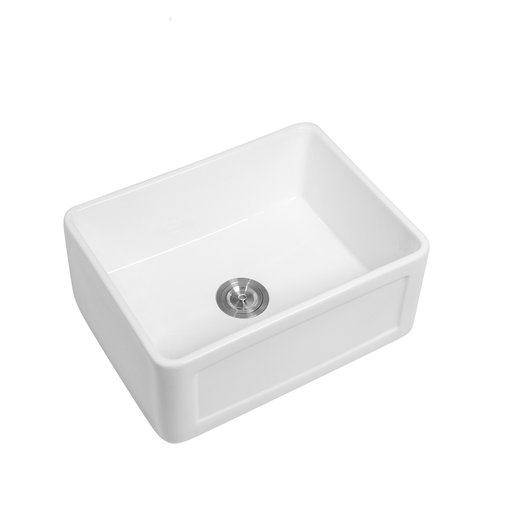 LUXEYARD Small Farmhouse Sink - 24 x 18 x 10 inch Kitchen Sink White ...