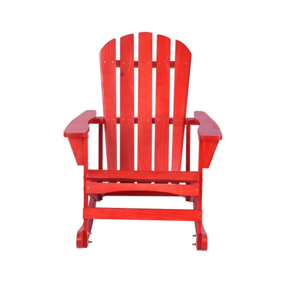 Damerin Patio Chairs Red Wood Frame Stationary Adirondack Chair with ...