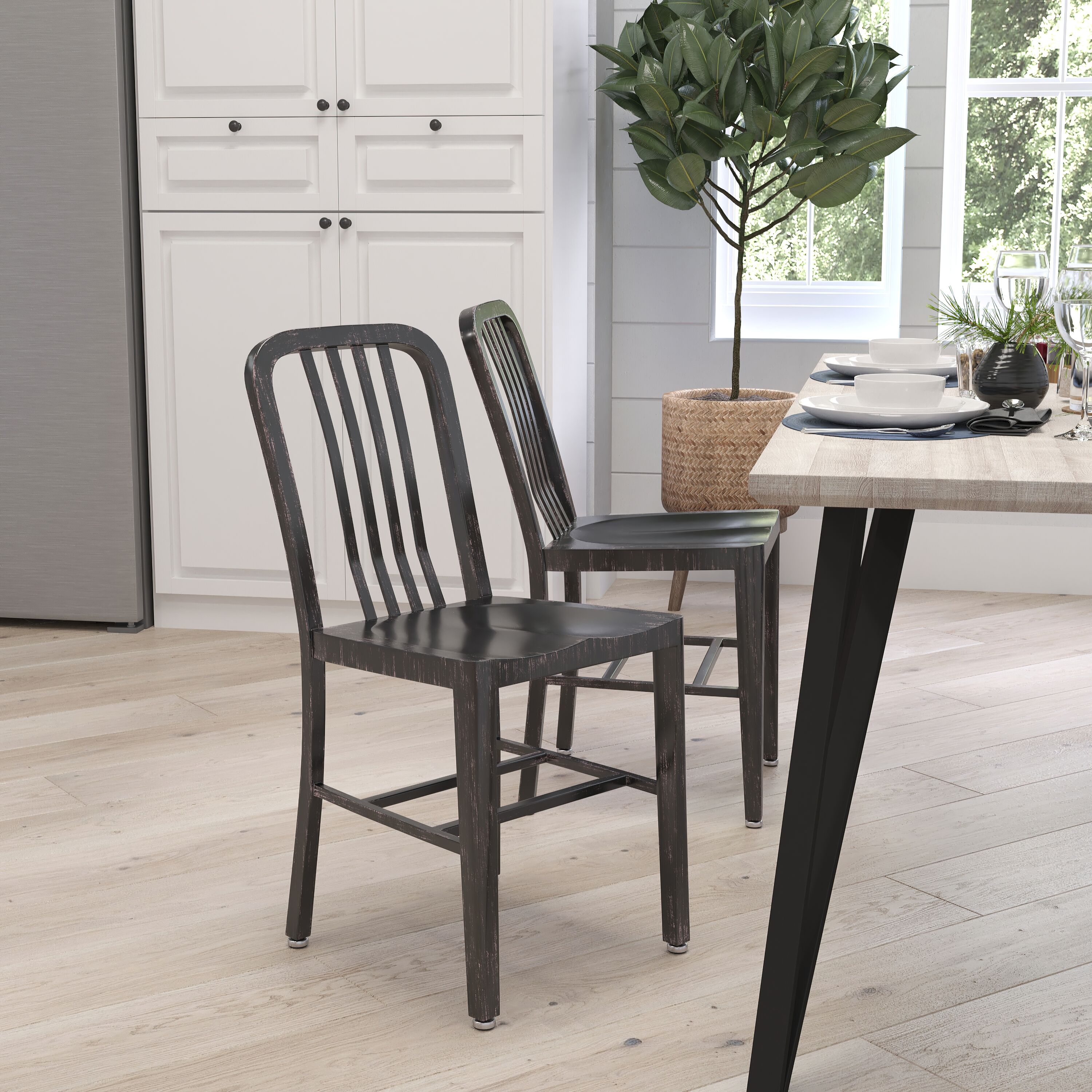 Merrick Lane Santorini 18 Inch Black-Antique Gold Galvanized Steel ...
