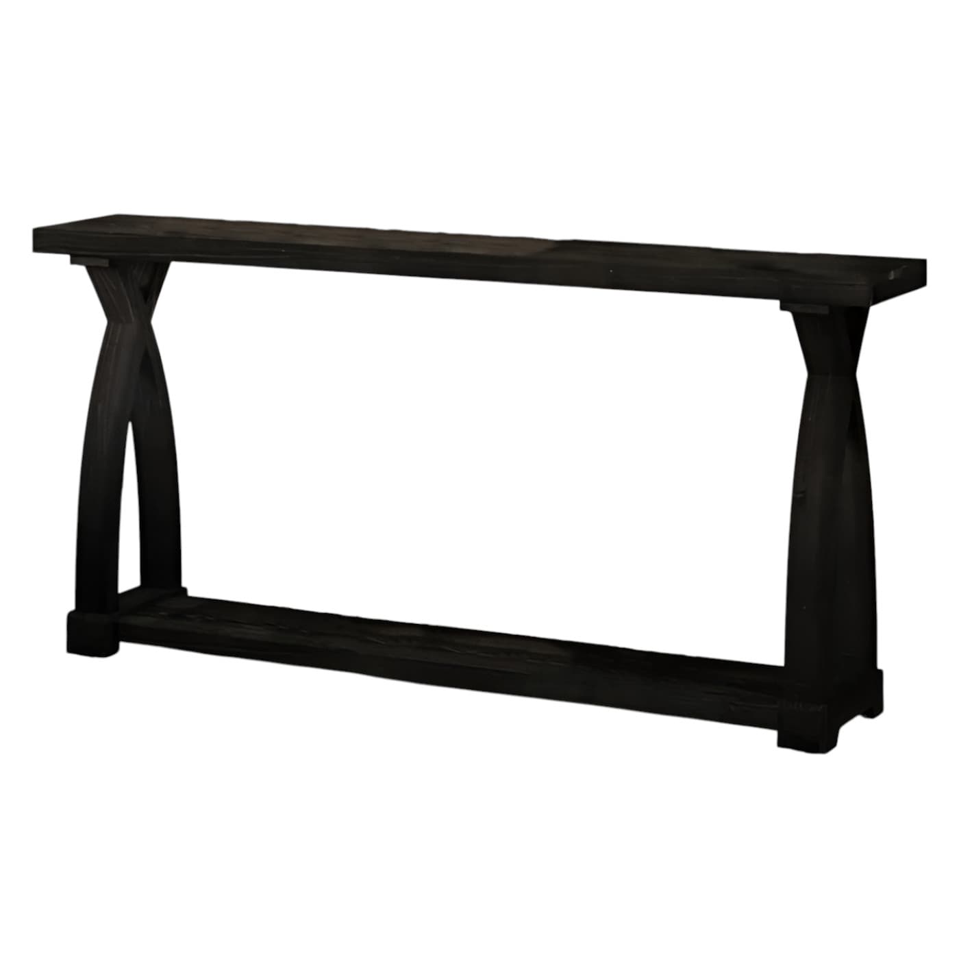 Slickblue Compact Wooden Dark Brown/Black Console Table with 2 Tier ...