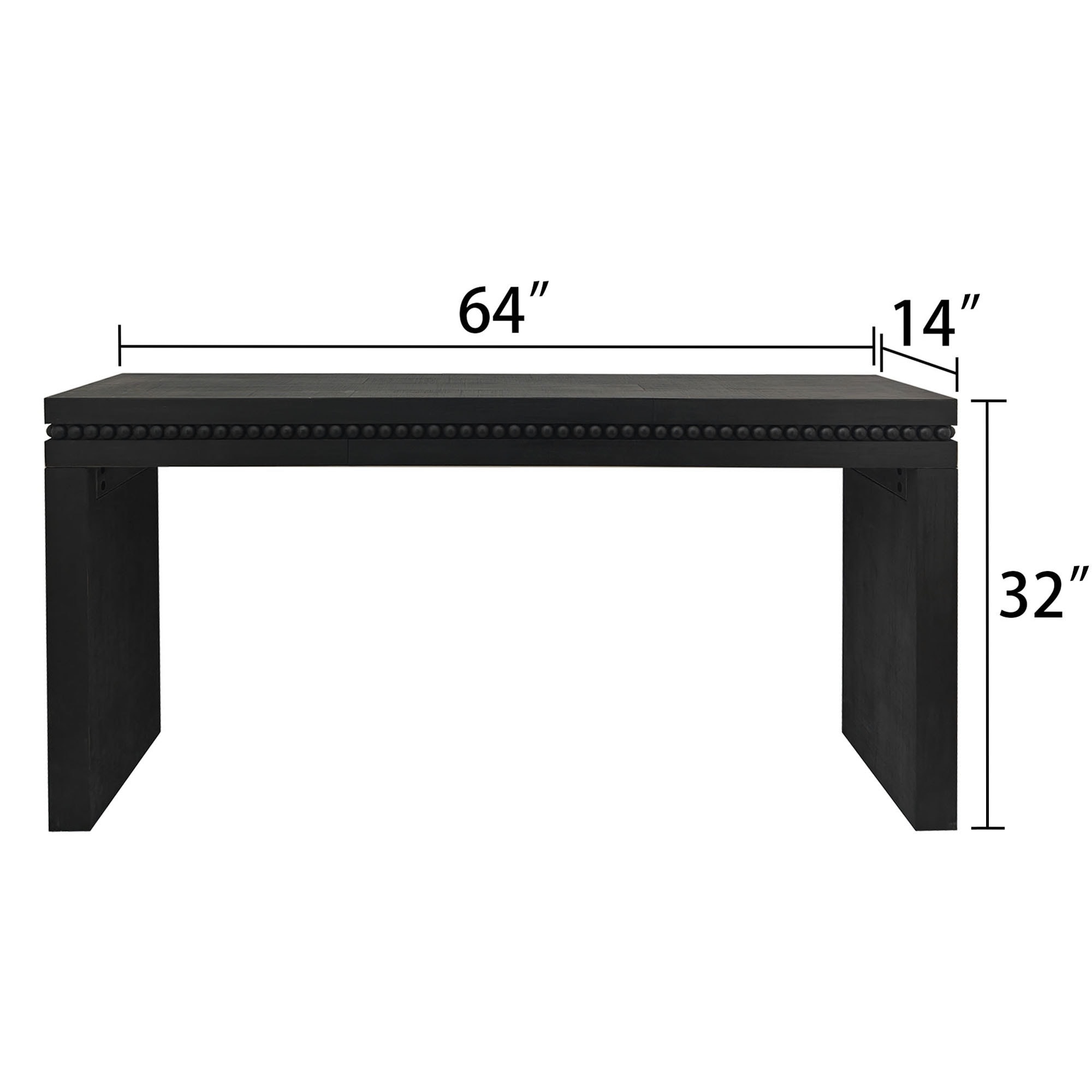LOVMOR 64 Inch Modern Engineered Wood and MDF Rectangular Antique Black ...