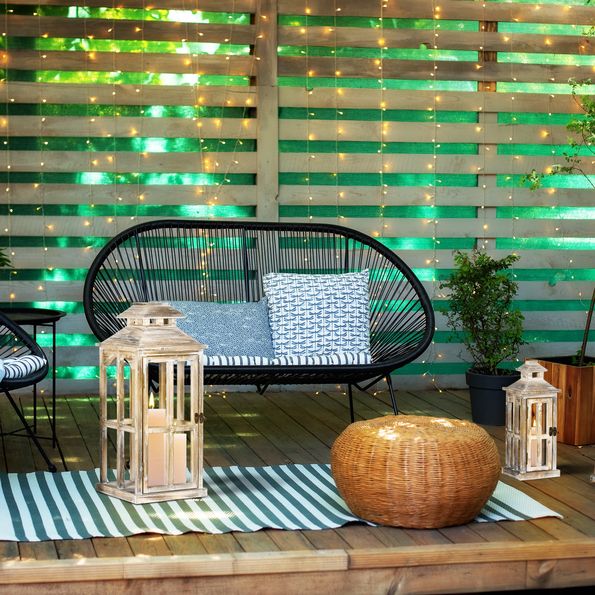 HomCom 2 Pack Large Rustic Wooden Lantern Decorative Indoor Outdoor ...