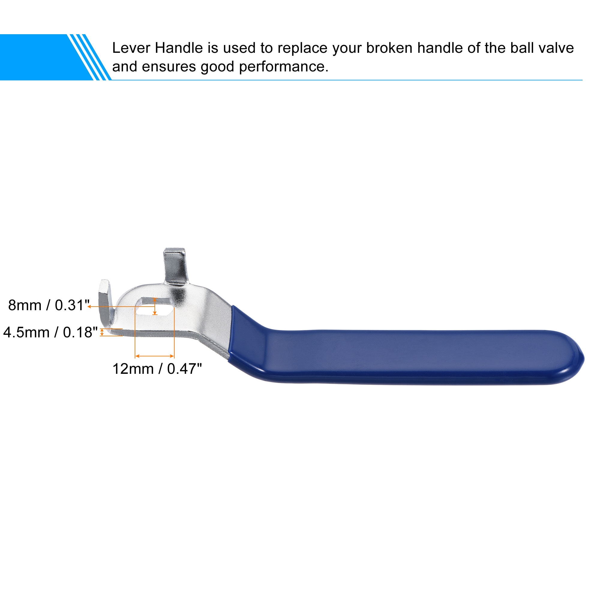 Unique Bargains Lever Handle Iron Chrome Plated Replacement Quarter ...