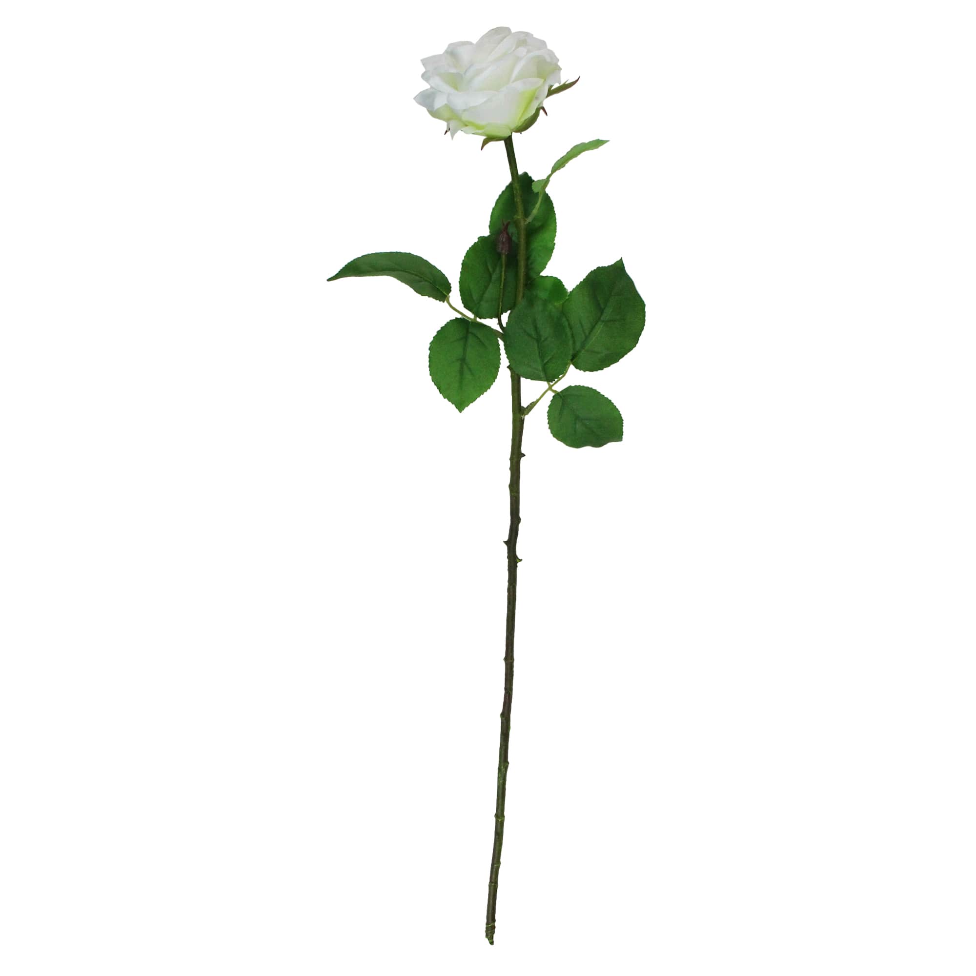 Select Artificials 26 inch White and Green Artificial Rose Pick with ...