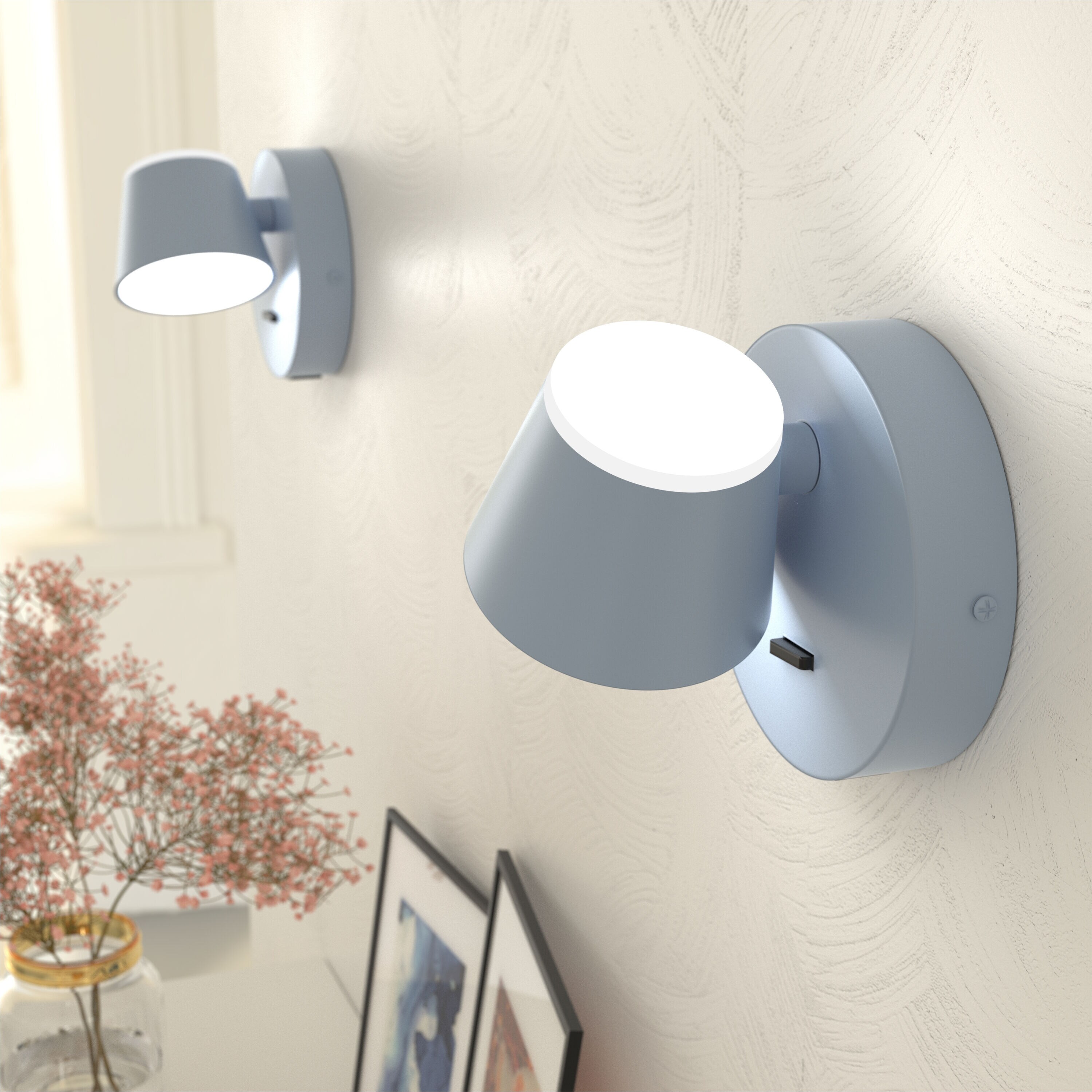 URSOLA LED Wall Sconce 5.1-in 1 Light Blue Integrated LED Modern ...