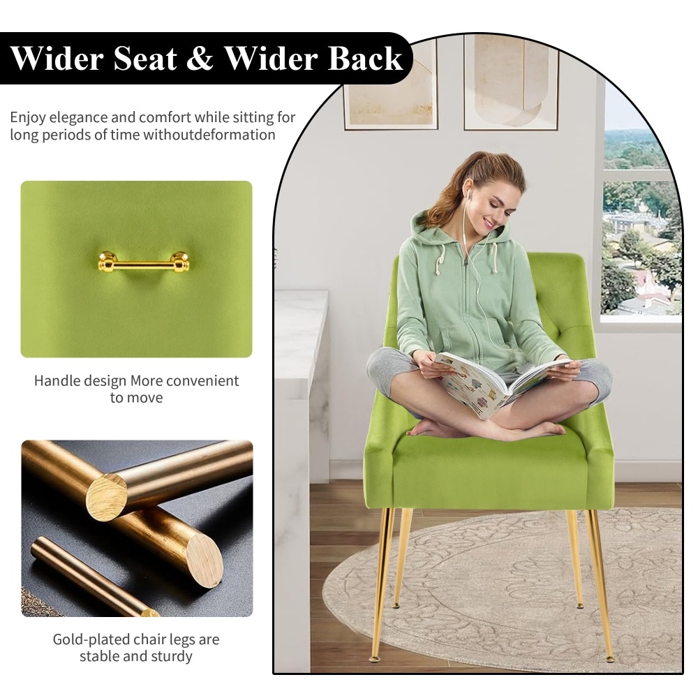 DYHOME Modern Dining Chairs Set of 6 Mid Century Velvet Upholstered ...