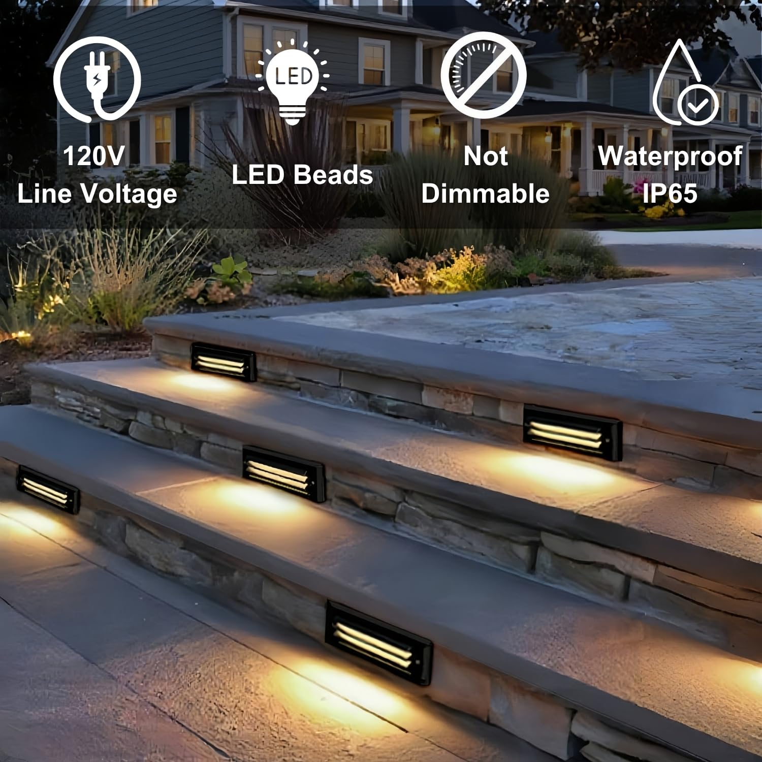 Vrbgify 10 inch 120V LED Step Light 6W IP65 Waterproof Non Dimmable ...