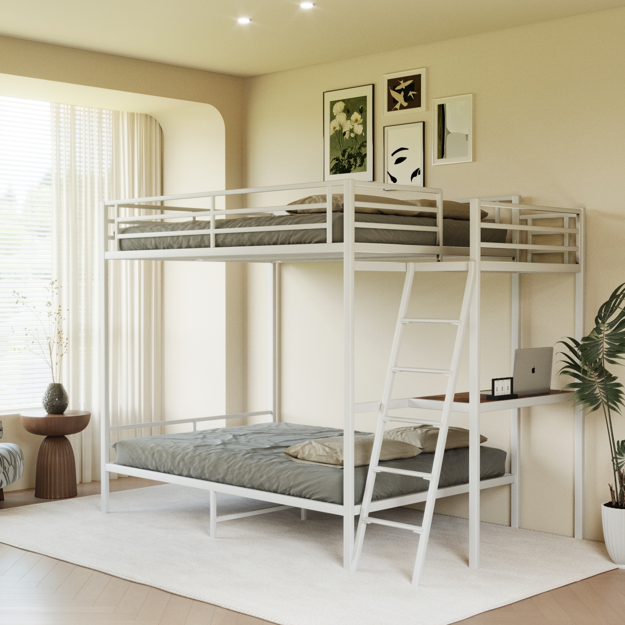 LUXEYARD White full size bunk bed in the Bunk Beds department at Lowes.com