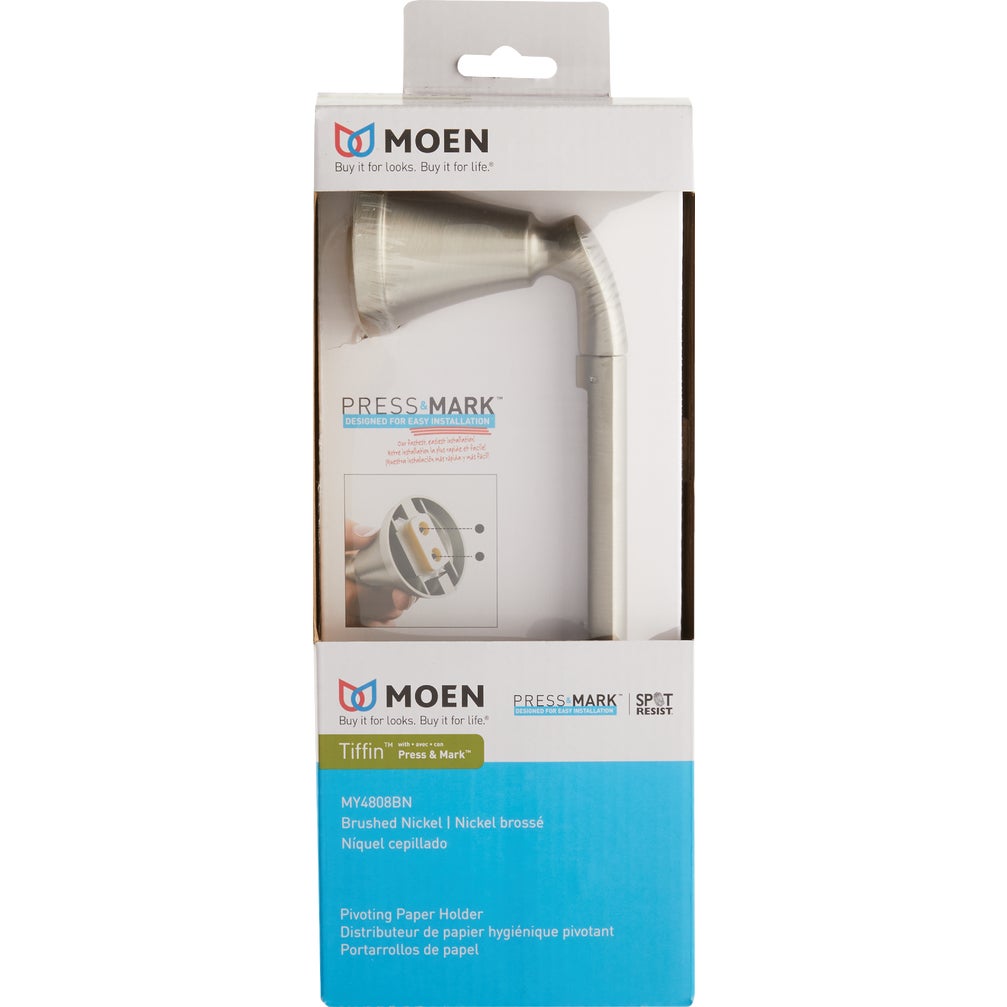 Moen Tiffin Brushed Nickel Pivoting Toilet Paper Holder - Stylish and ...