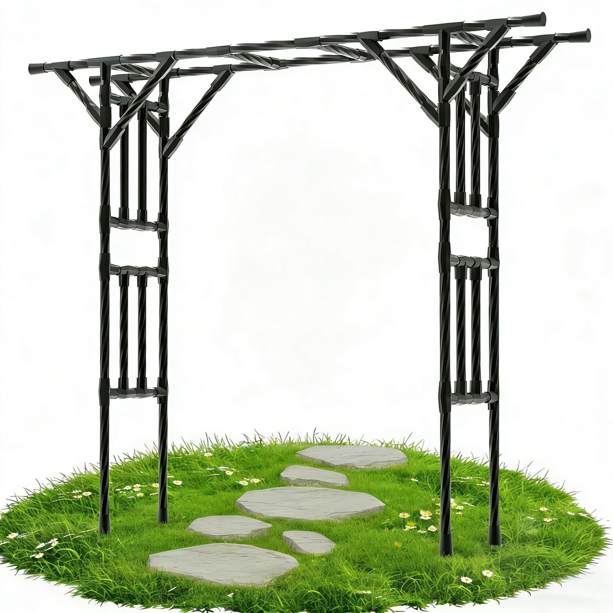 Adrinfly Extra Large Garden Arch Trellis 106.3 in L x 106.3 in H x 19.7 ...