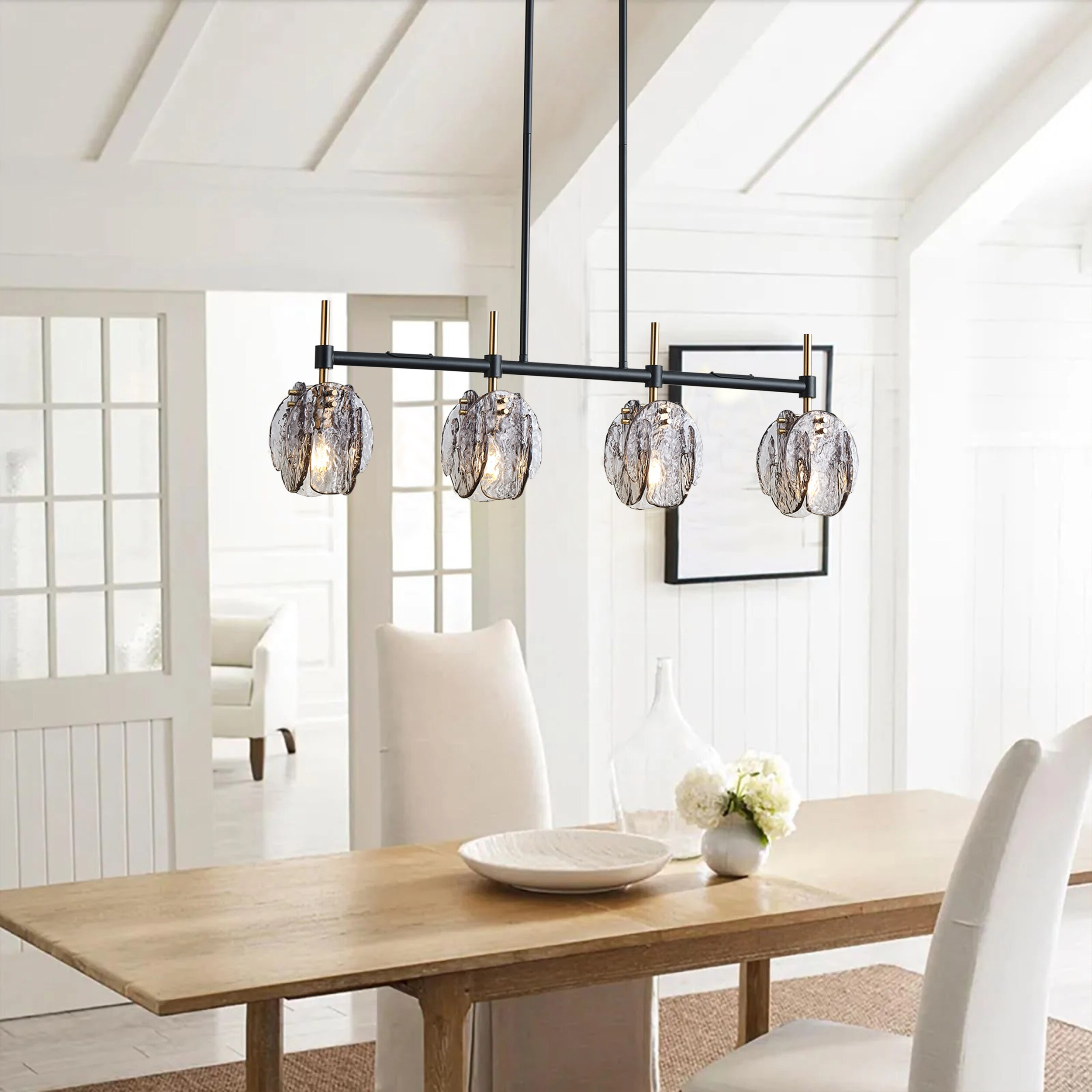Aiwen 4 -Light Black Metal Chandelier in the Chandeliers department at ...