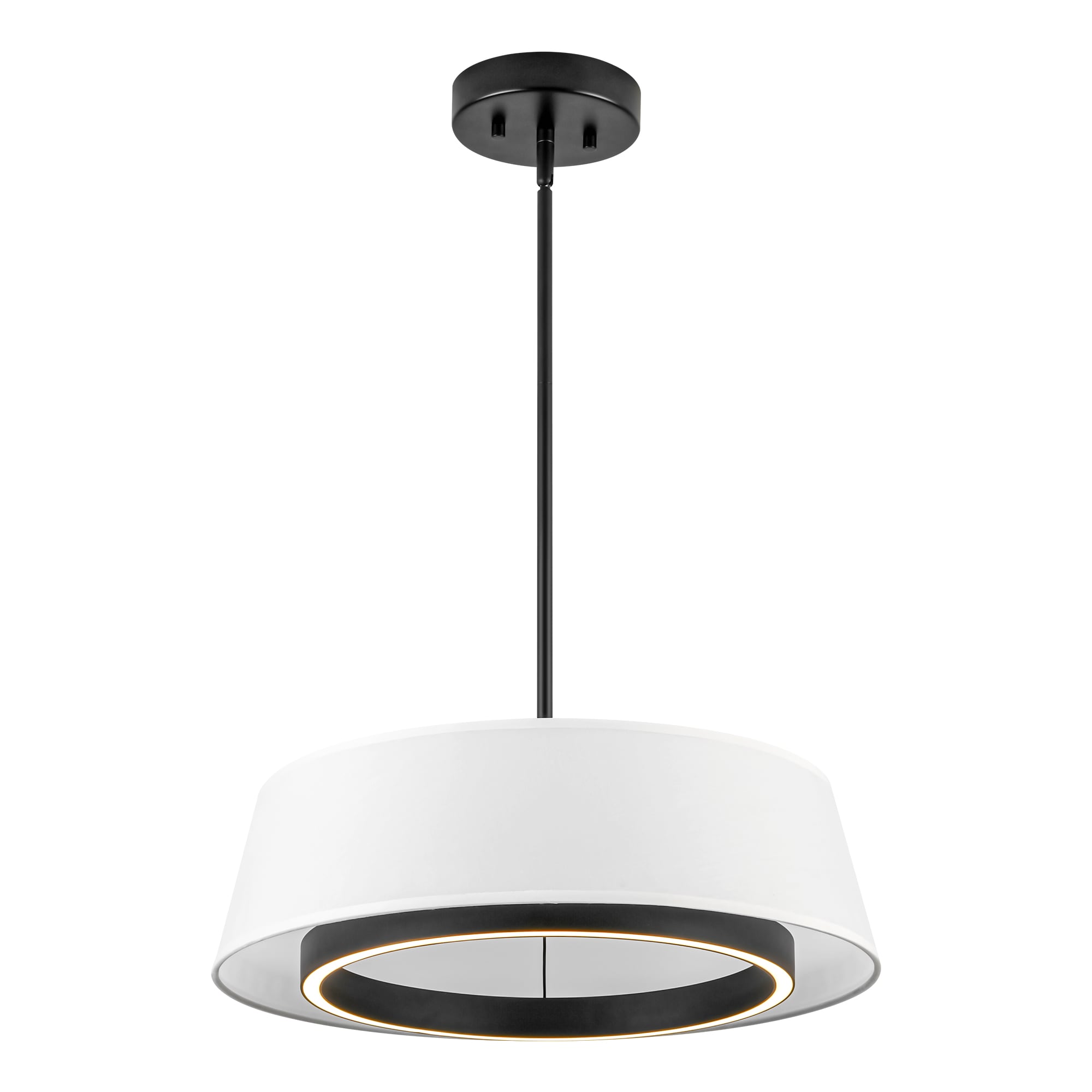 Rennnsan Bertan 1 -Light Matte Black Modern/contemporary Fabric Drum ...