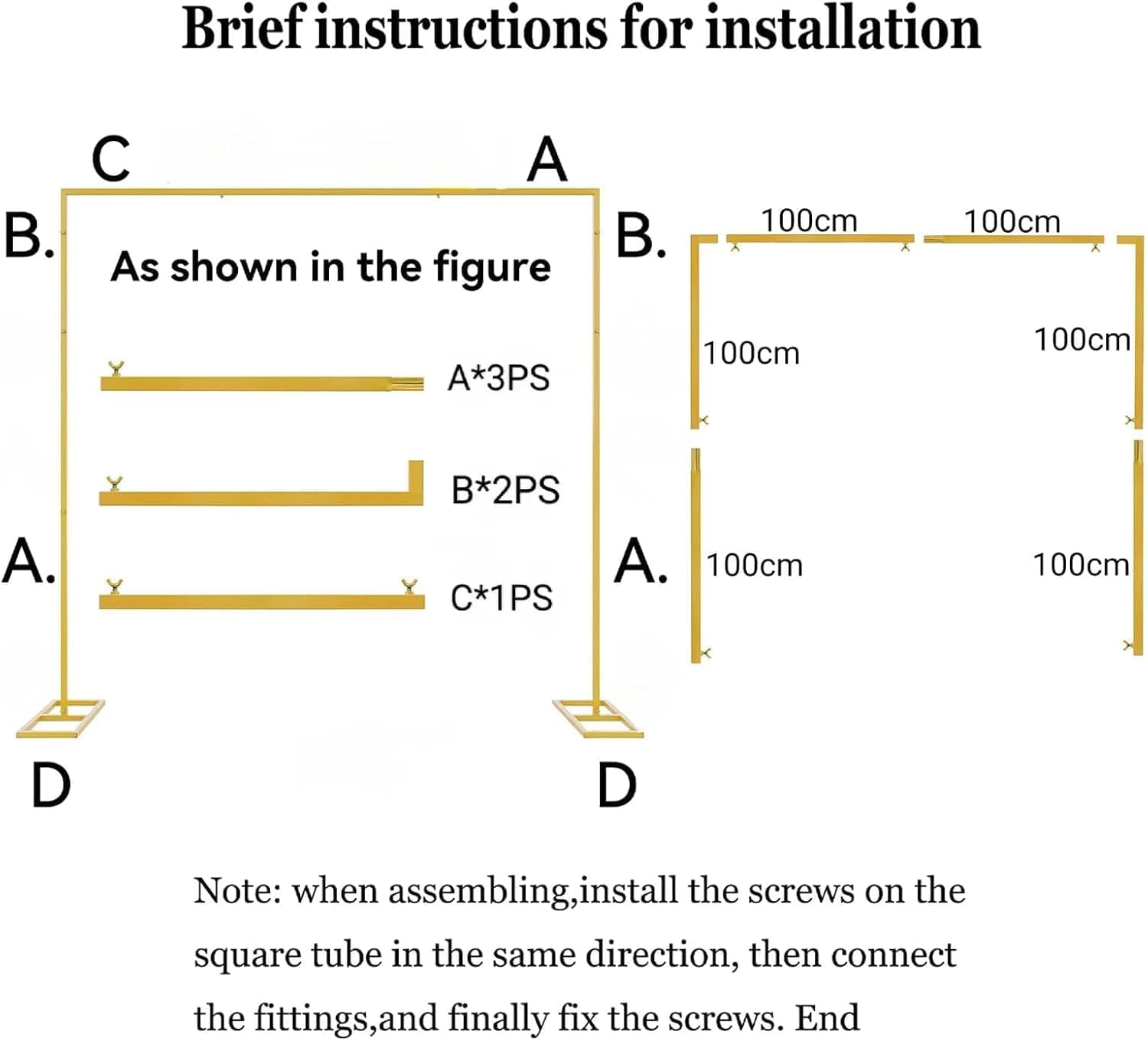 Garvee 8.2FT Wedding Arch Backdrop Stand Square Backdrop Adjustable ...