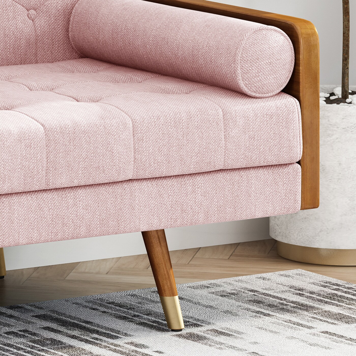 Streamdale Furniture Streamdale Aidan Mid-Century Modern Tufted Fabric ...